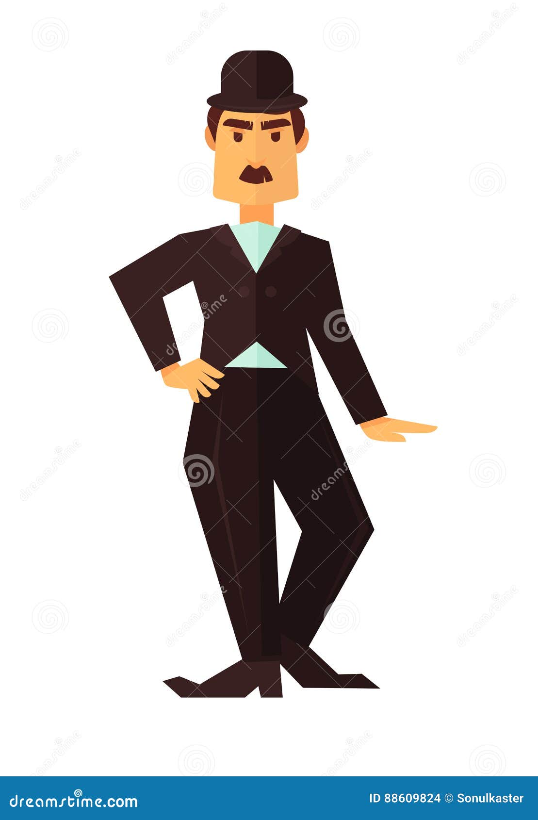 Cinema Movie Comic Actor Character in Hat Vector Flat Icon Stock Vector ...