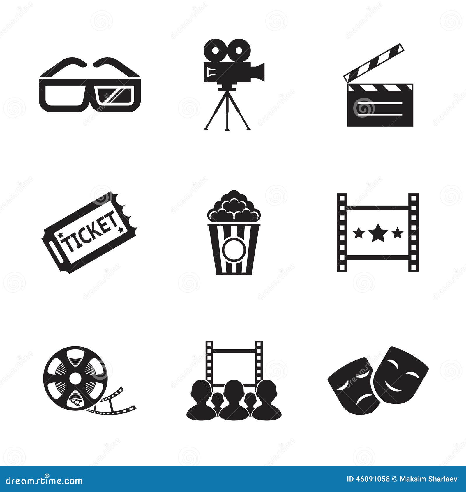 Cinema and Movie Icon Set Modern Trendy Silhouette Stock Vector ... Cinema and Movie Icon Set Modern Trendy Silhouette Stock Vector ...