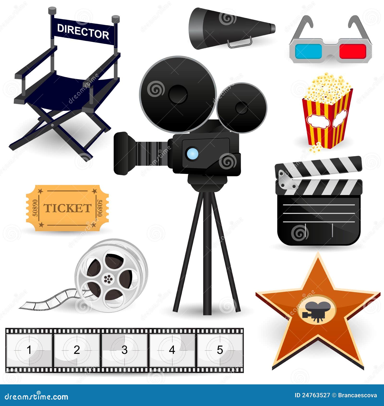 Cinema Movie Icons stock vector. Illustration of arts - 24763527