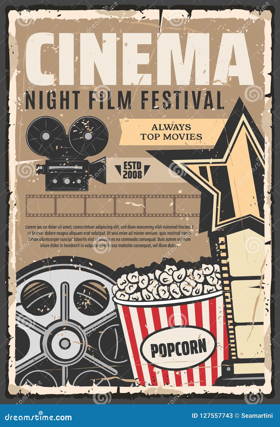 Cinema Night Premiere Festival Vector Retro Poster Stock Vector ... Cinema Night Premiere Festival Vector Retro Poster Stock Vector ...