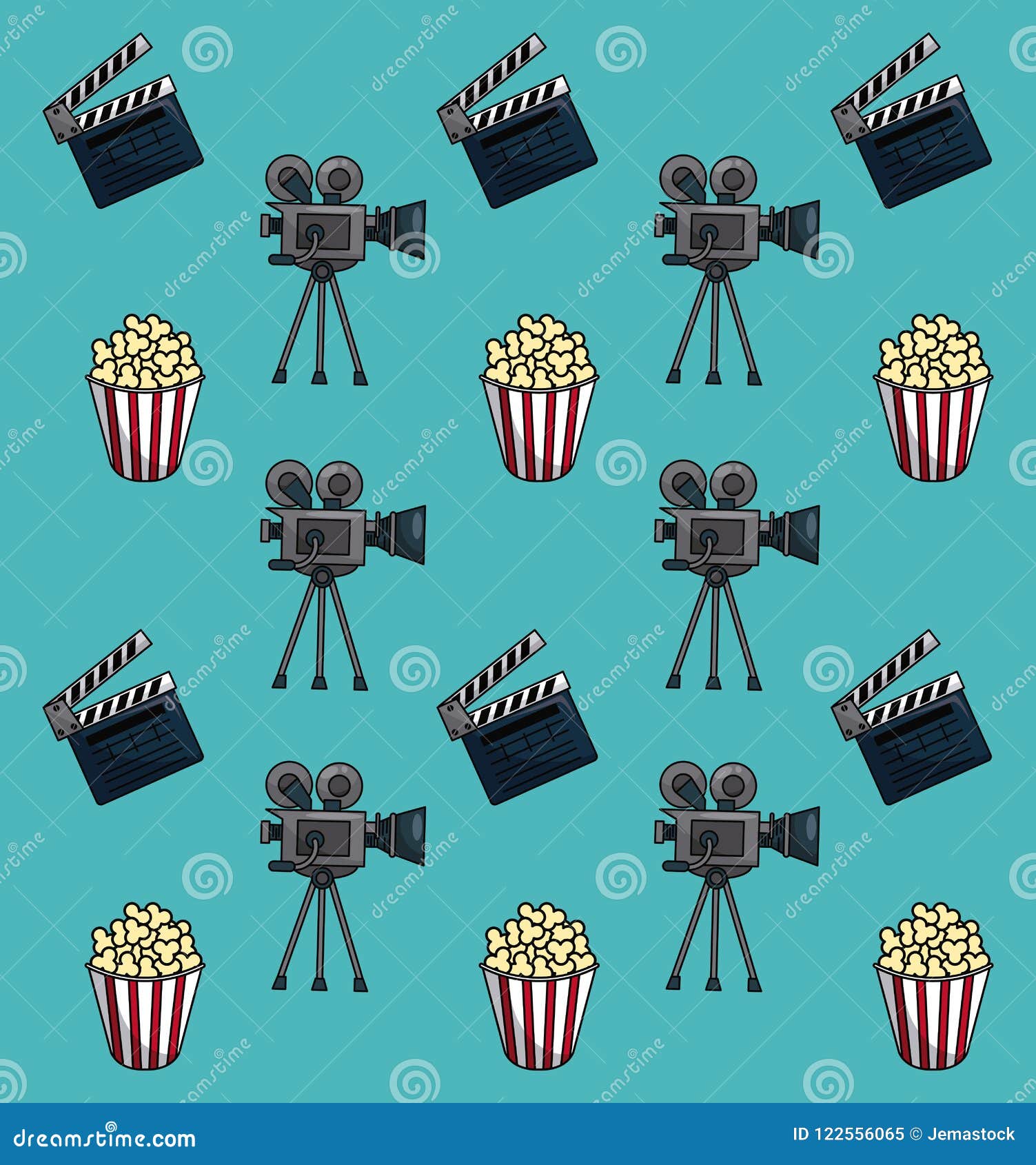 Cinema pattern background stock vector. Illustration of hollywood ...