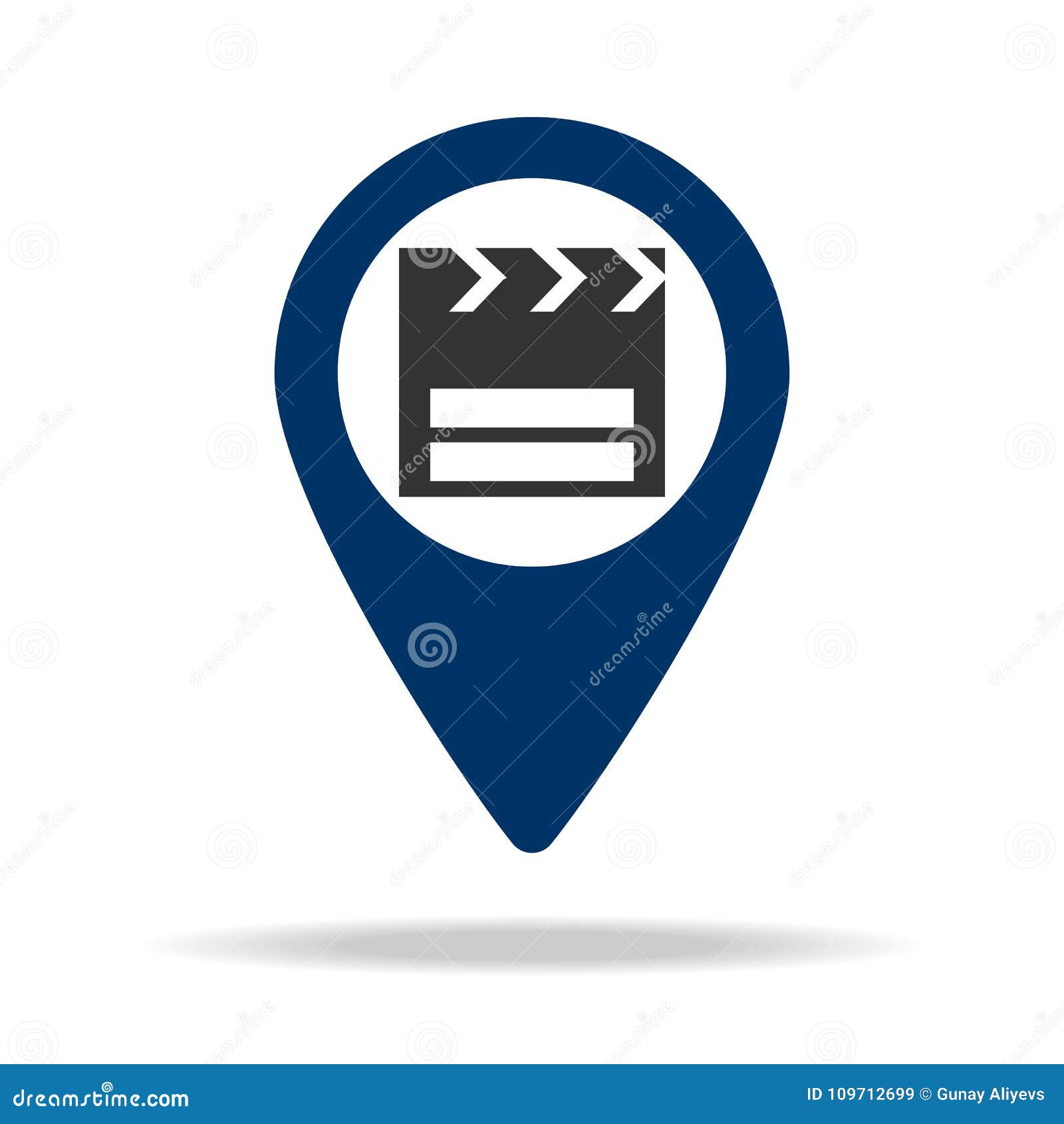 Cinema Place in Blue Map Pin Icon. Element of Map Point for Mobile ...