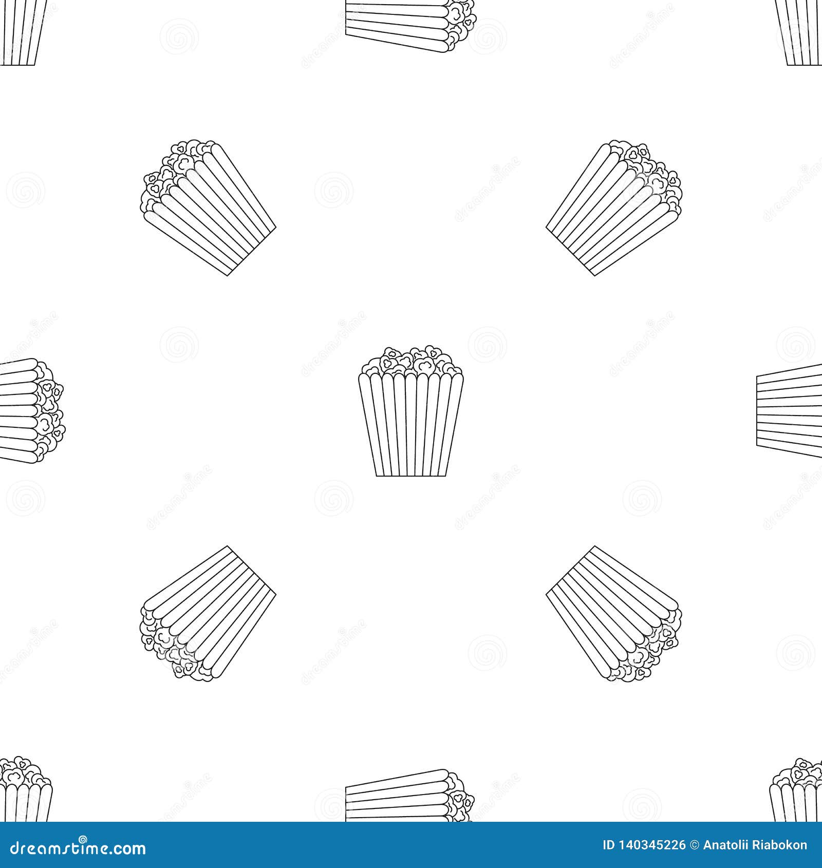 Cinema Popcorn Box Pattern Seamless Vector Stock Vector - Illustration ...