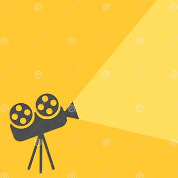 Cinema Projector with Ray of Light. Flat Design Stock Vector ...