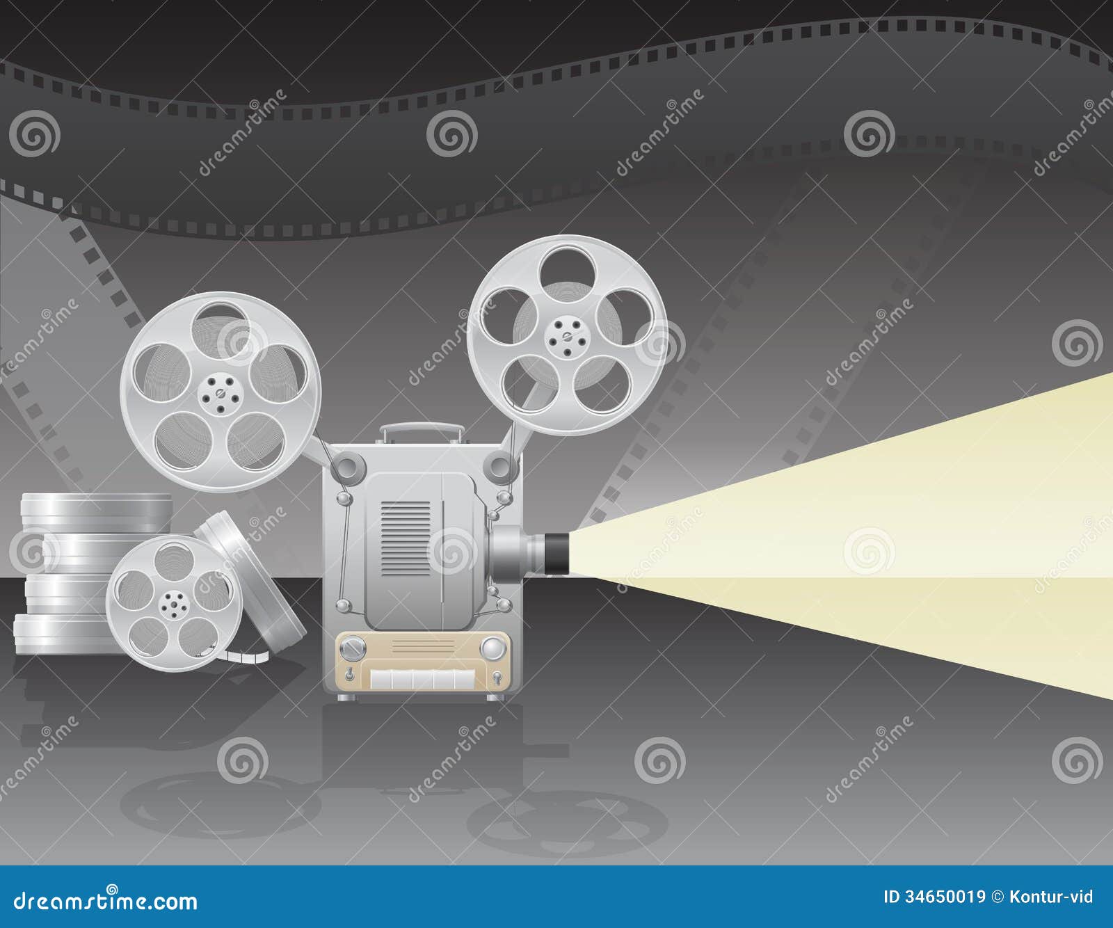 Projector Len Vector Icon In 6 Different Modern Styles. Black, Two ...