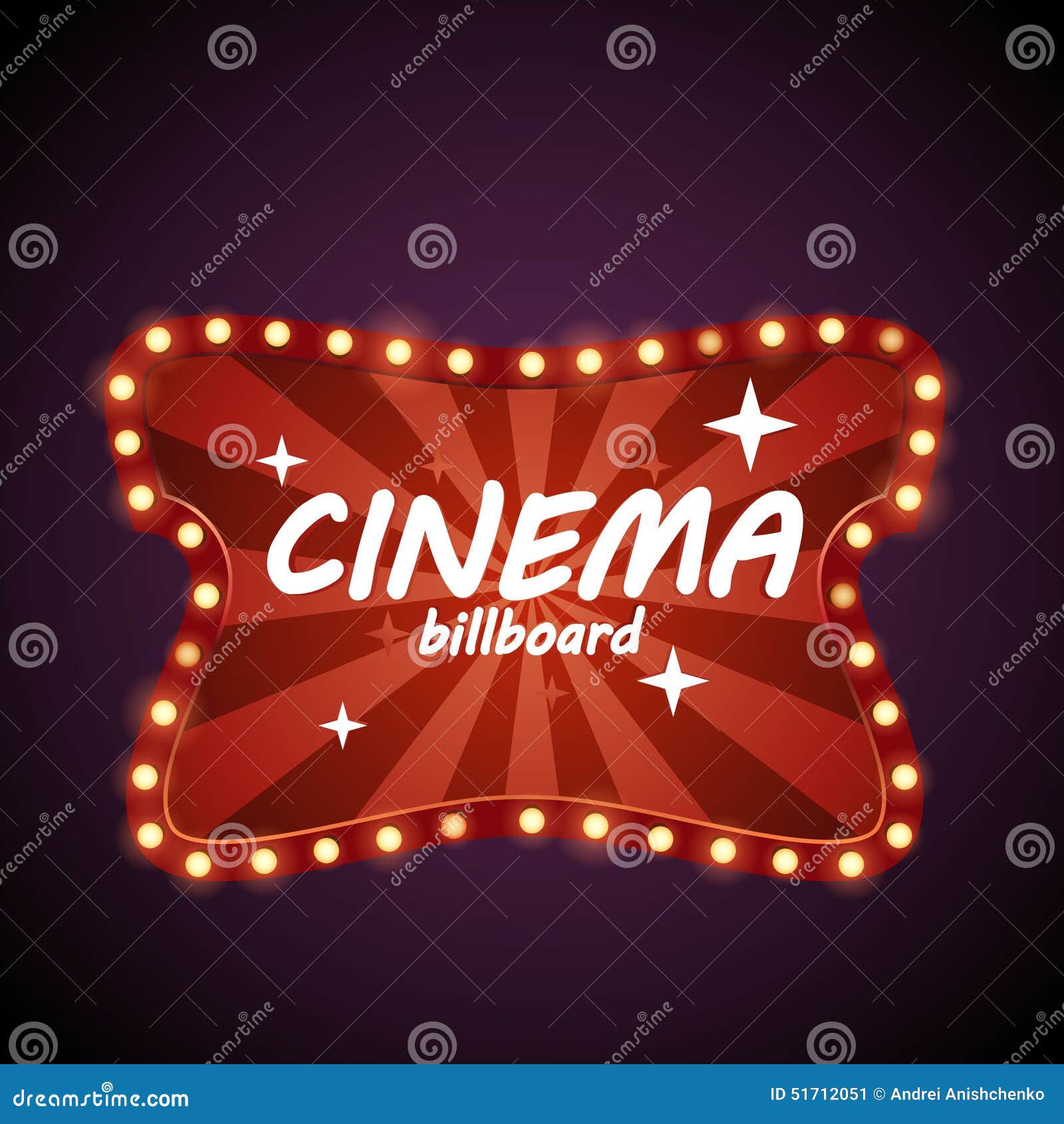 Cinema retro billboard stock vector. Illustration of billboard - 51712051