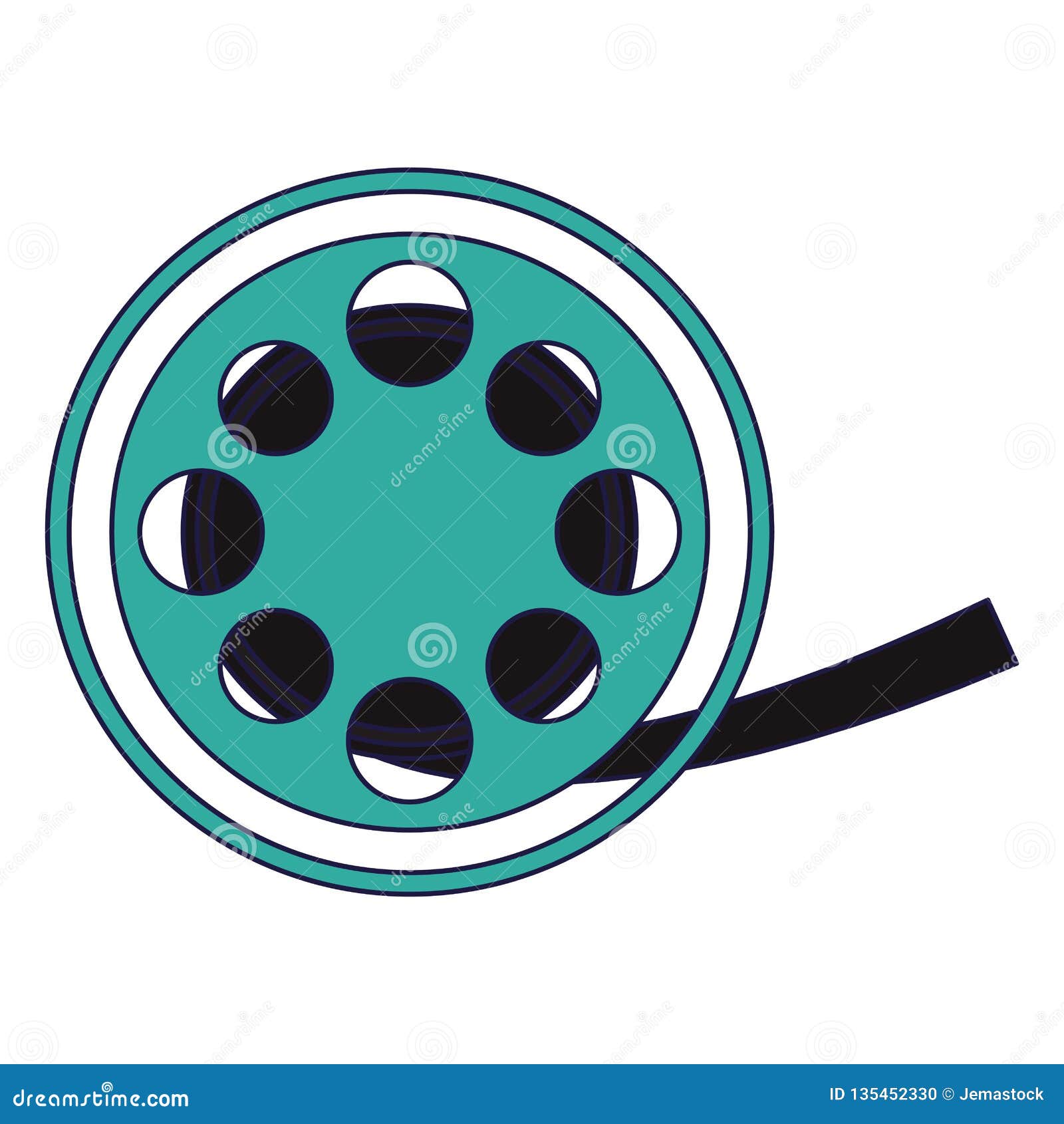 Cinema rolling reel stock vector. Illustration of video - 135452330