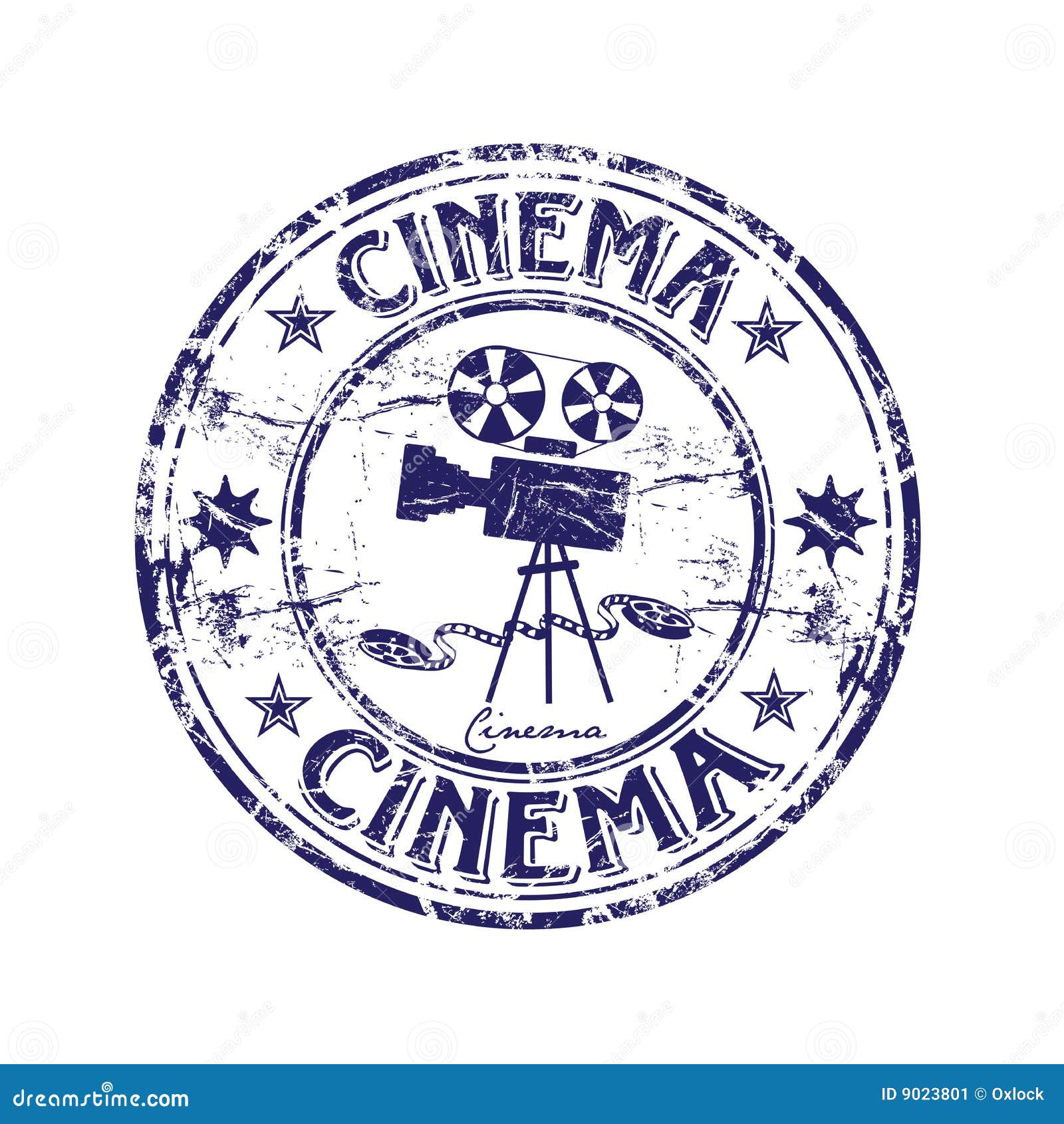 Cinema rubber stamp stock vector. Illustration of hollywood - 9023801