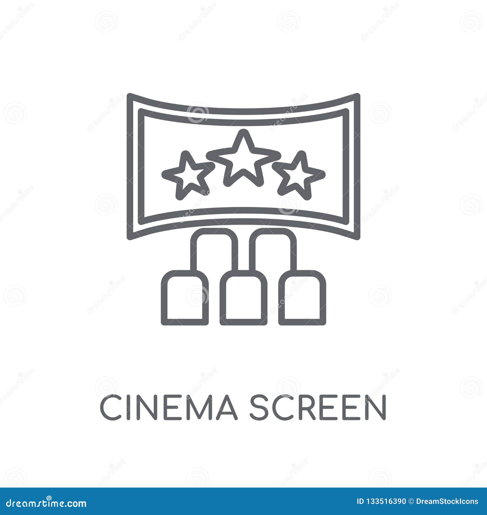 Cinema Screen Linear Icon. Modern Outline Cinema Screen Logo Con Stock ...
