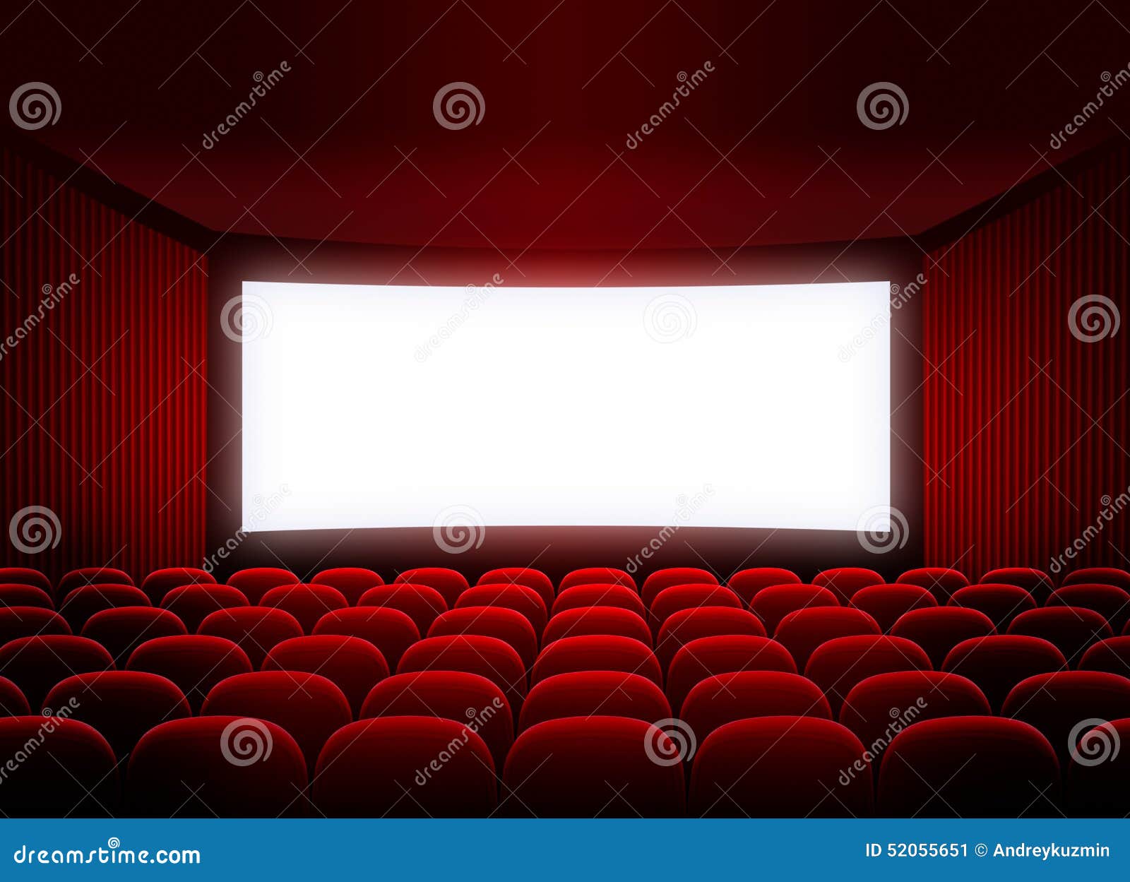 Cinema Screen in Red Audience Stock Image - Image of theater, show ...