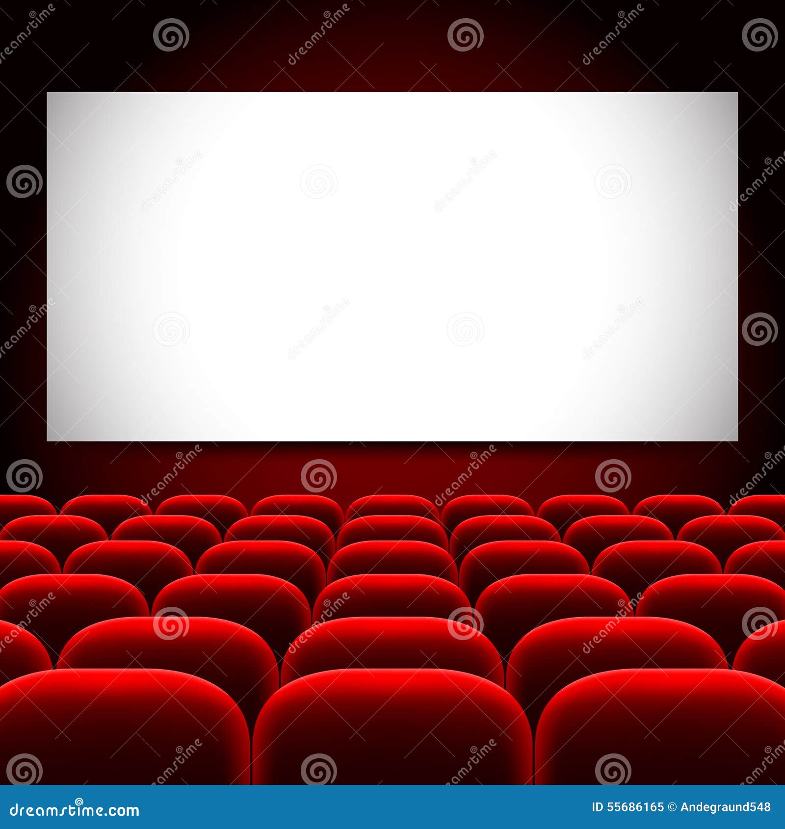 Cinema Screen and Red Seats Vector Background Stock Vector ...