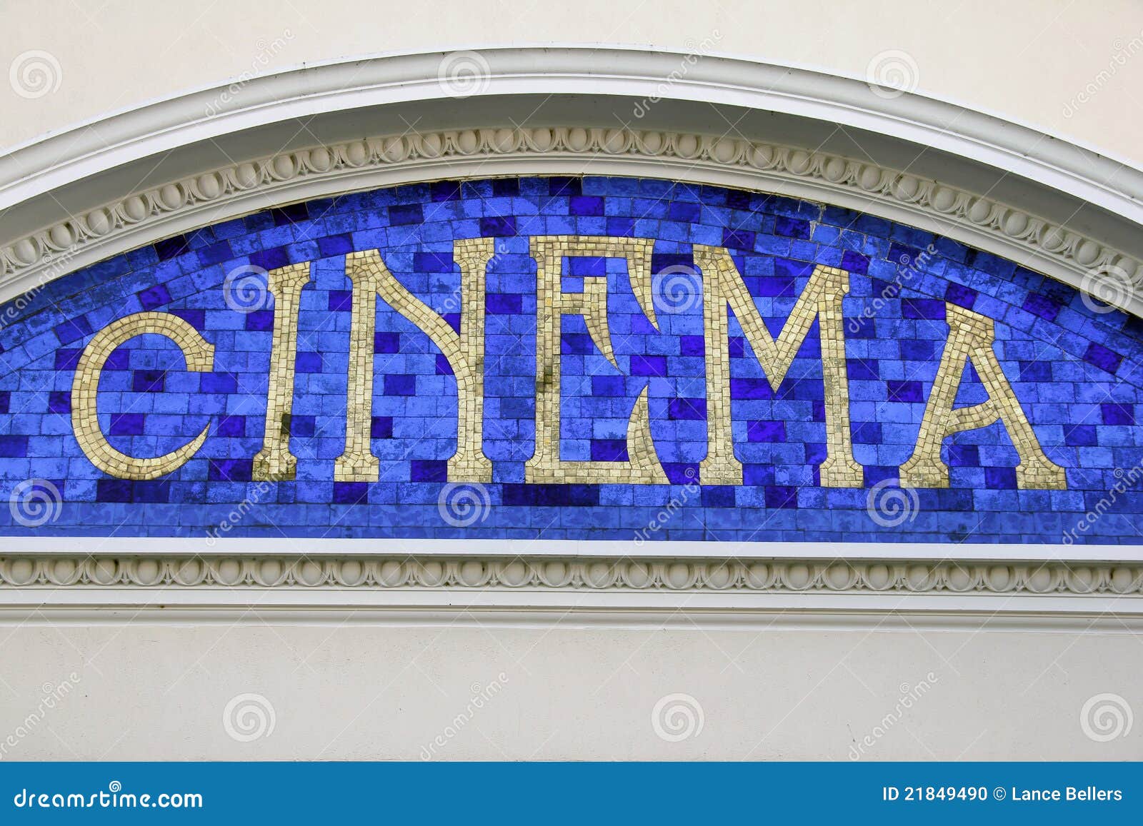 Cinema sign stock photo. Image of movie, sign, gold, tile - 21849490