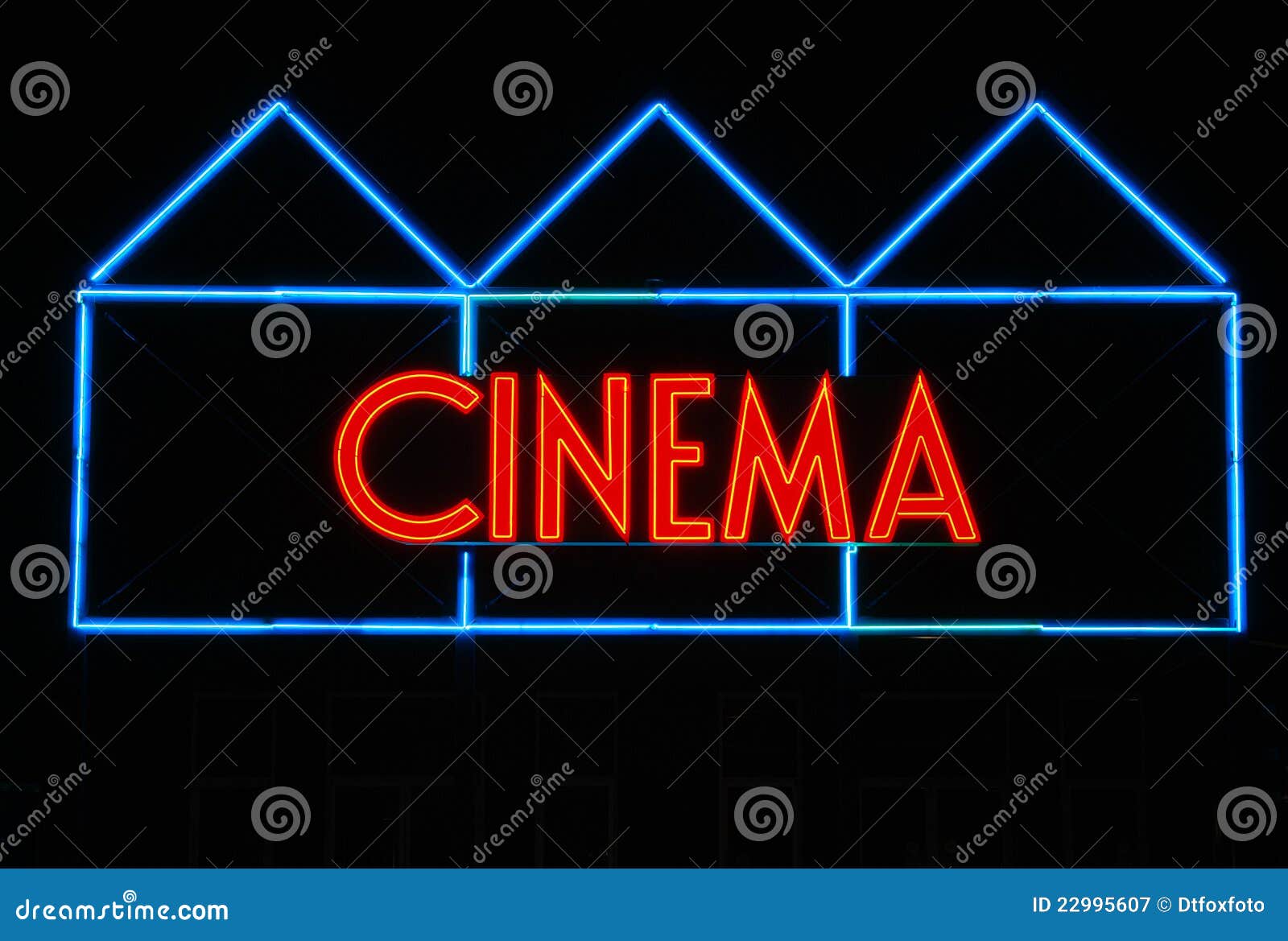 Cinema Sign stock image. Image of entertainment, movie - 22995607