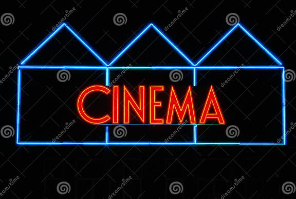 Cinema Sign stock image. Image of entertainment, movie - 22995607