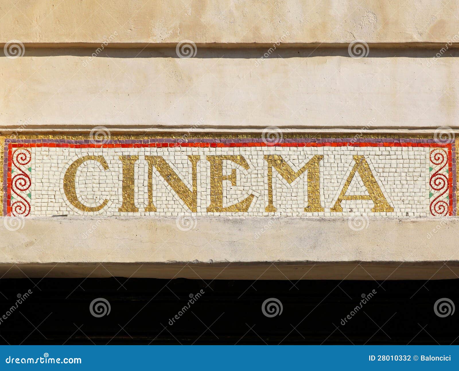 Cinema sign stock photo. Image of pieces, cinema, golden - 28010332