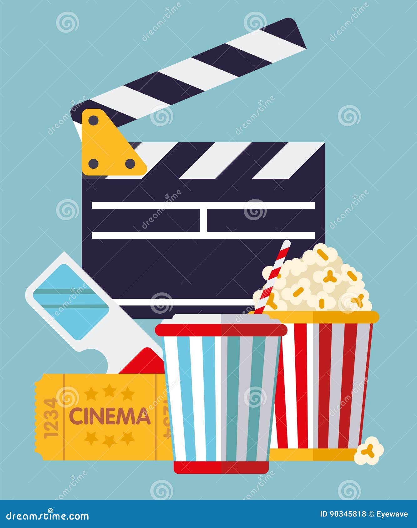 Cinema Symbols Vector Illustration Stock Vector - Illustration of ...