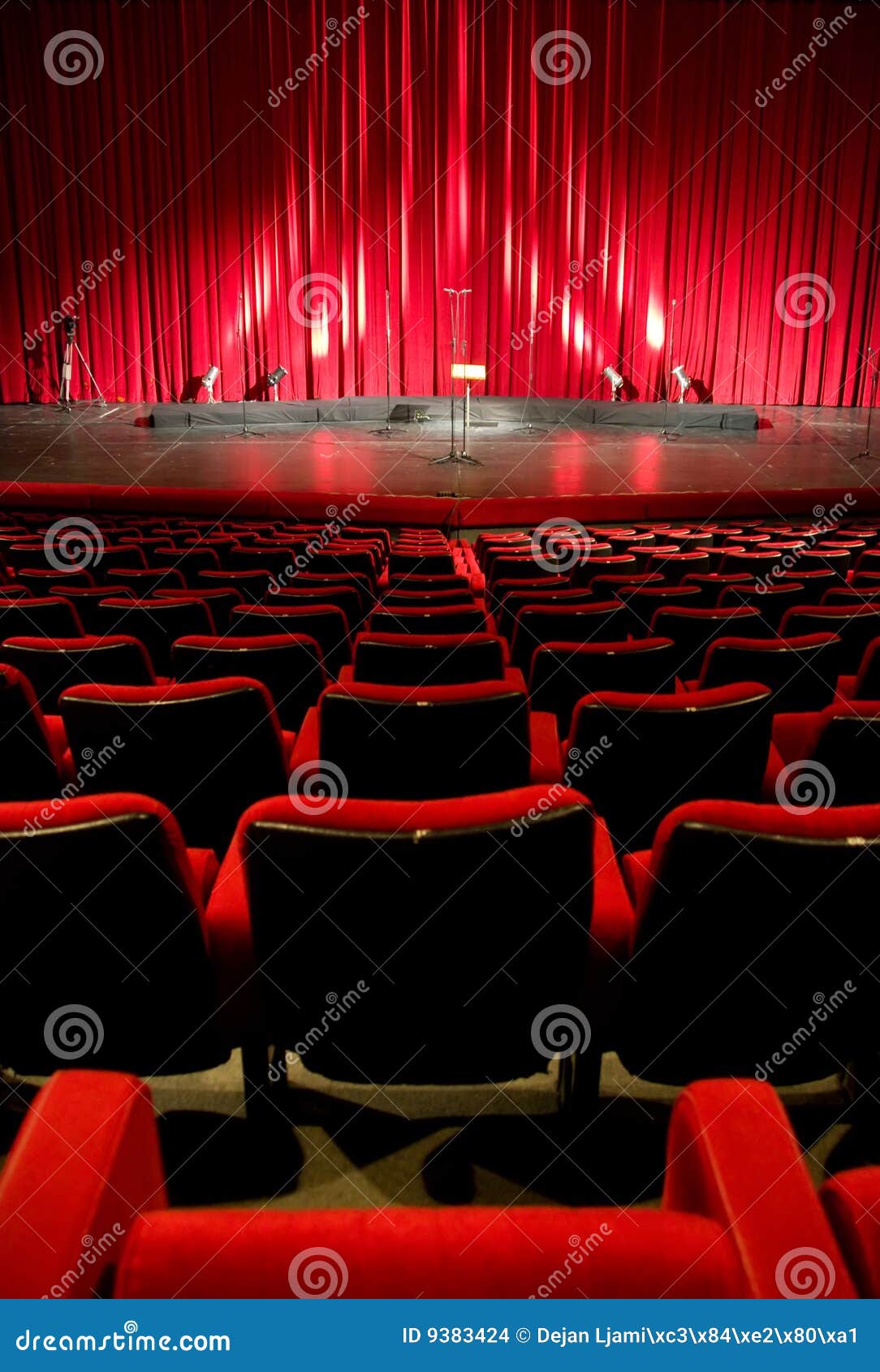 Cinema - Theater Red Interior Stock Photo - Image of actor, waiting ...