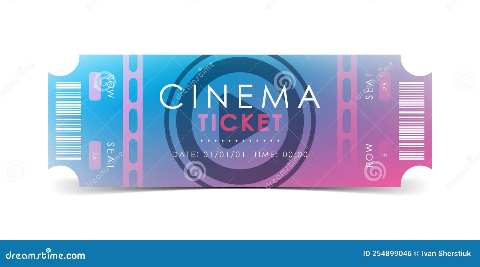 Cinema Ticket Design. Ticket Design Template. Vector Illustration ...