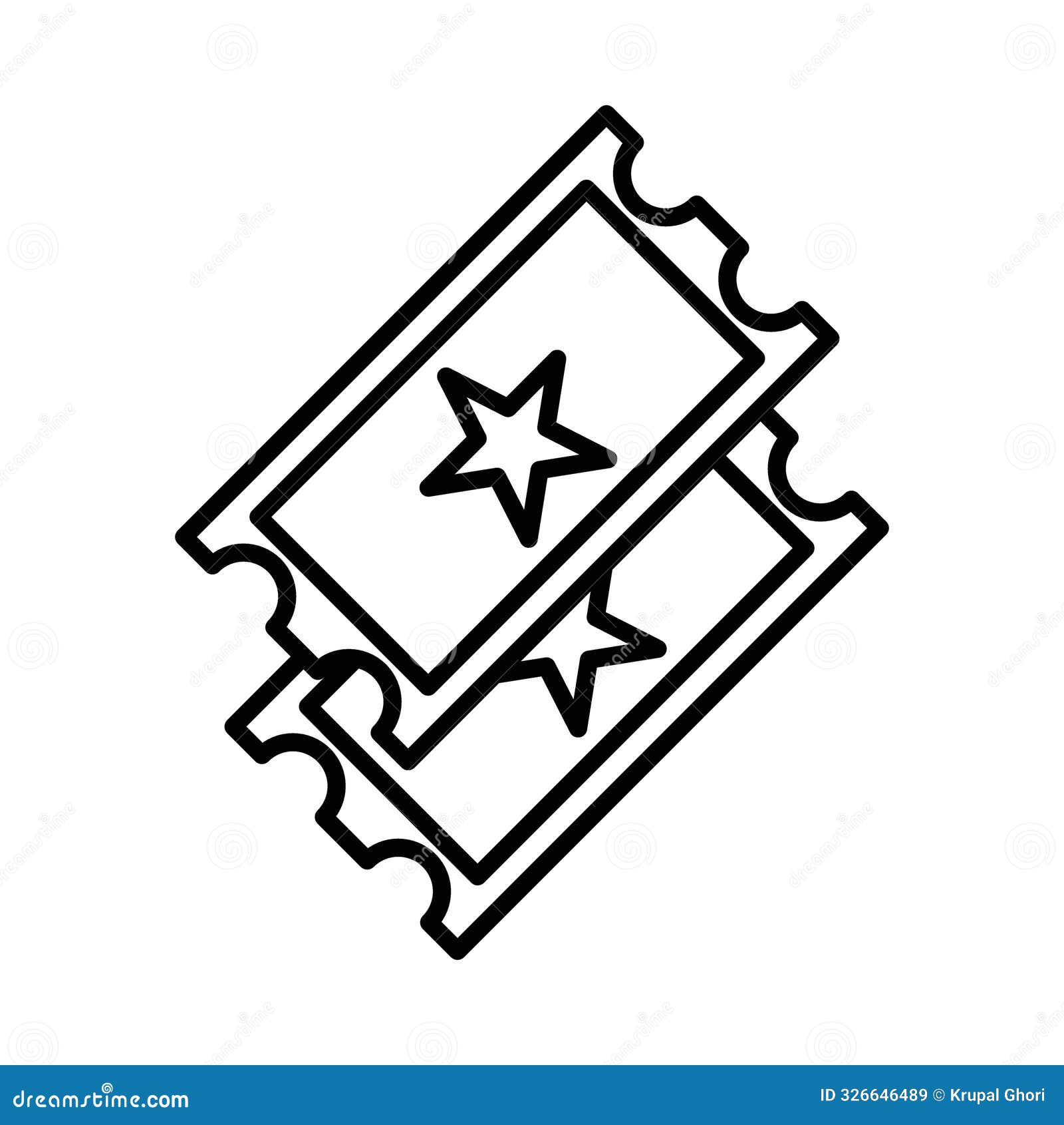 Cinema Ticket Linear Logo Mark in Black and White Stock Vector ...