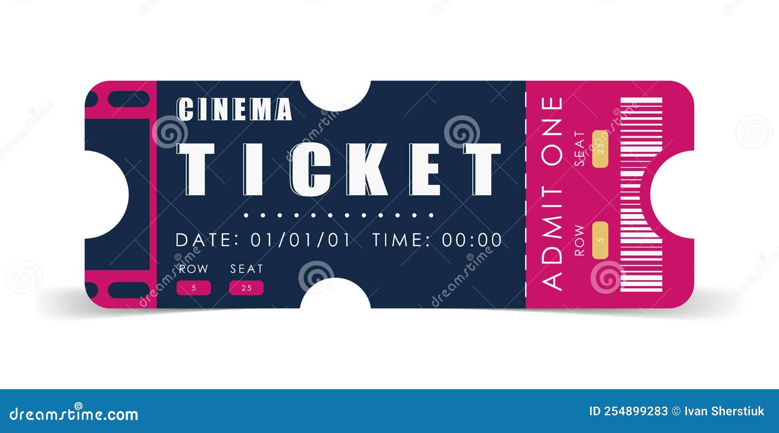 Cinema Ticket Template. Ticket Design Template. Vector. Stock Vector ...
