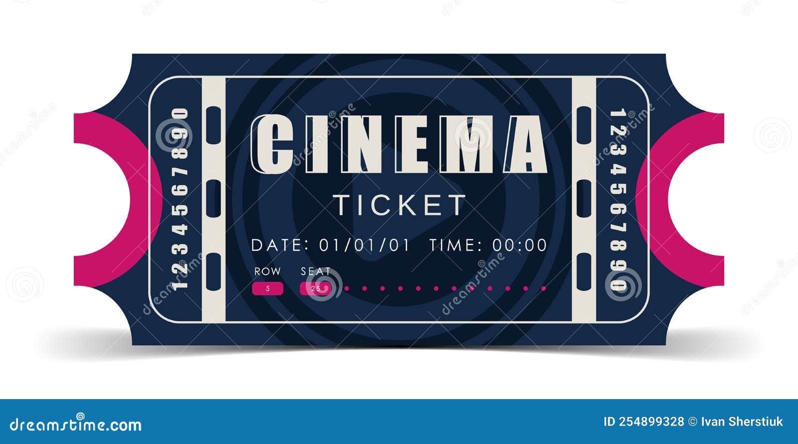 Cinema Ticket Template. Ticket Design Template. Vector. Stock Vector ...