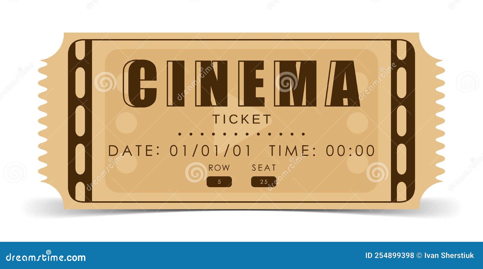 Cinema Ticket Template. Ticket Design Template. Vector. Stock Vector ...