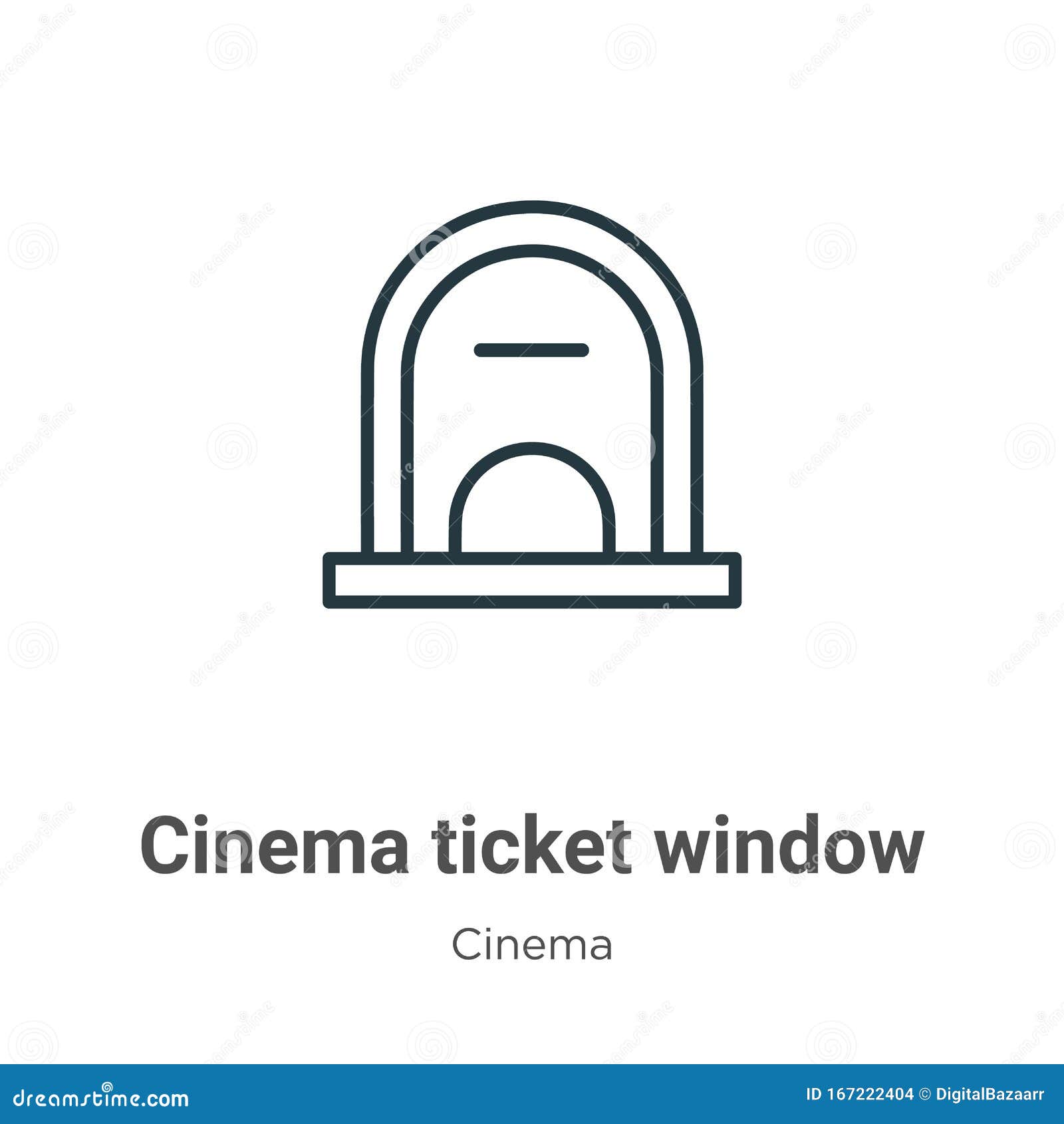 Ticket Window Linear Icon. Modern Outline Ticket Window Logo Con Vector ...