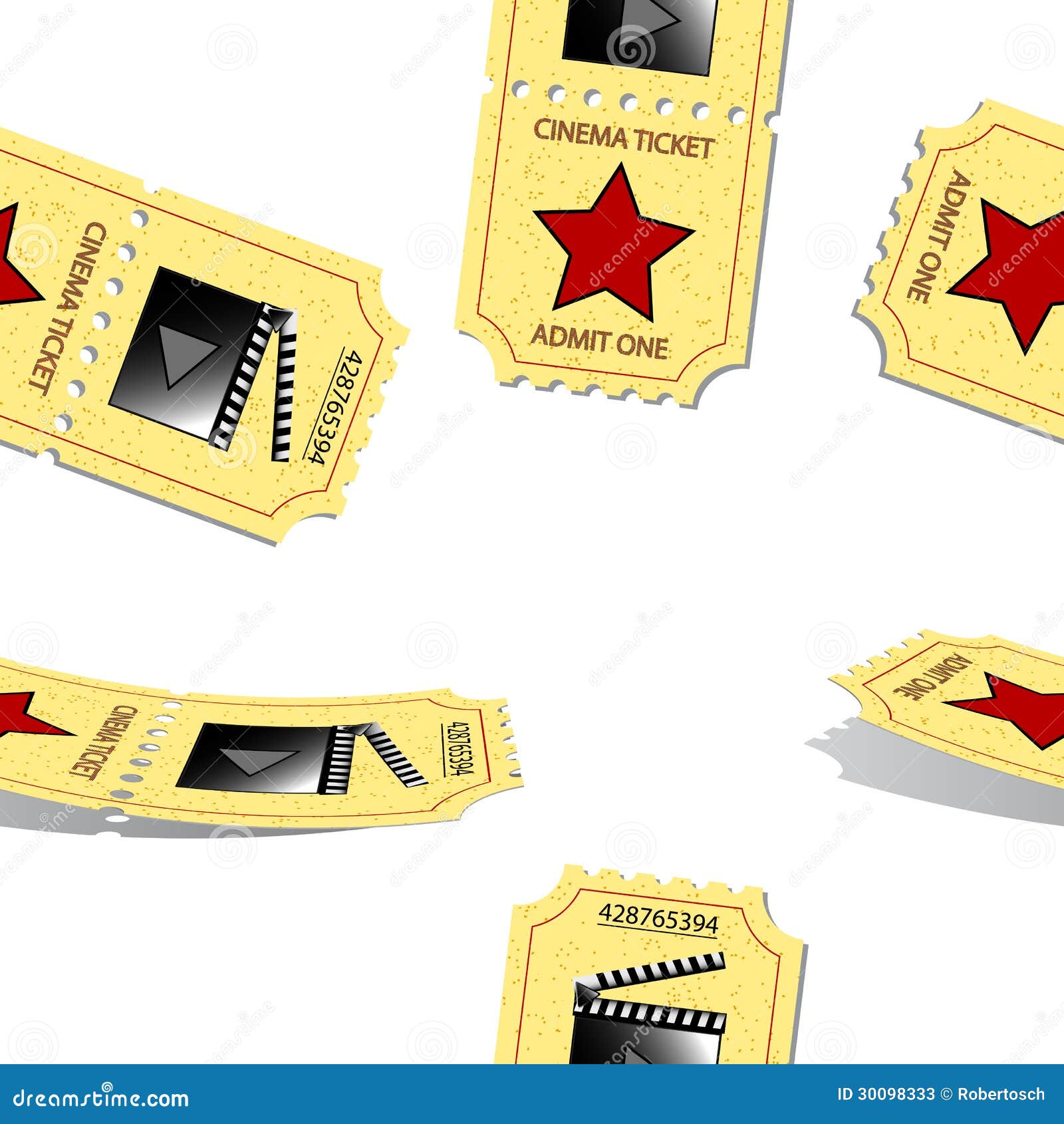 Cinema tickets pattern stock vector. Illustration of coupon - 30098333