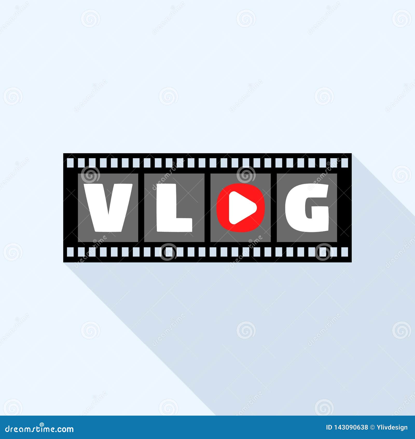 Vlog Logo And Label Design With Red And Black Vector Set ...