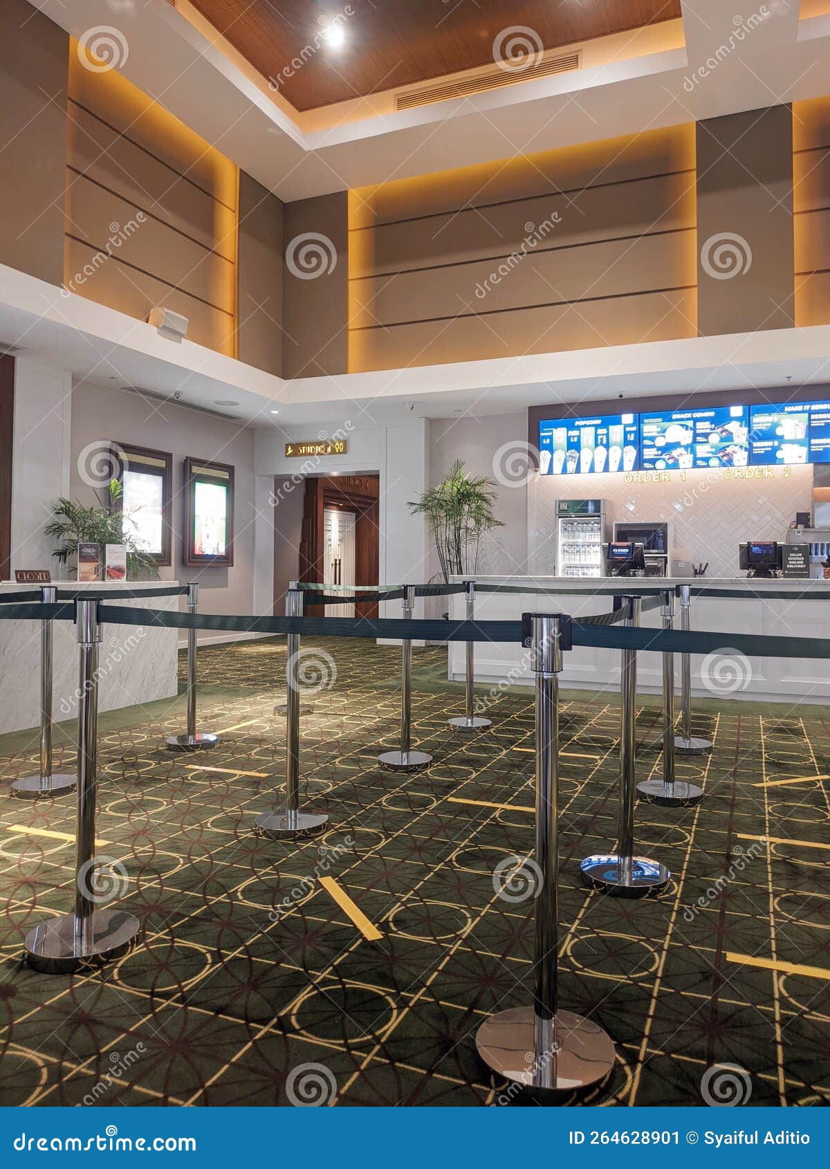 Cinema waiting room view stock image. Image of room - 264628901