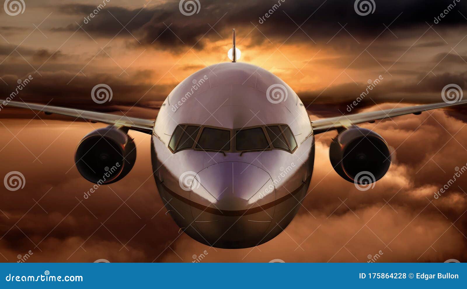 Cinemagraph Continuous Loop Animation of Airplane Flying Stock Footage ...