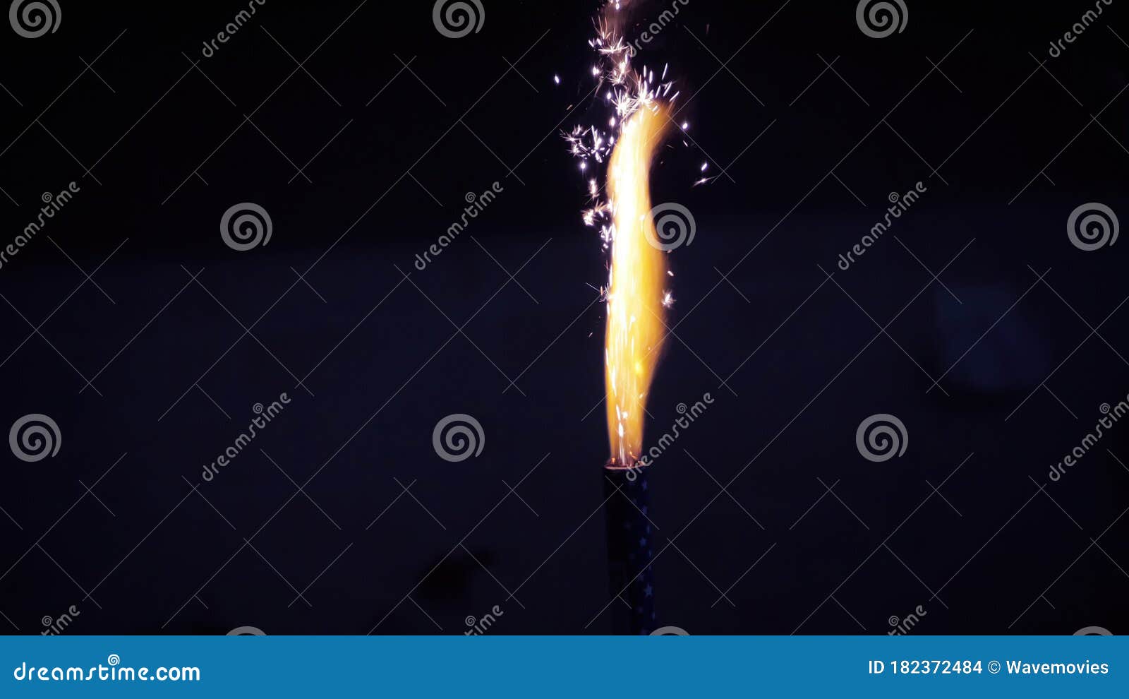 Cinemagraph of Sparks Exploding on Firework Candle in the Dark Stock ...