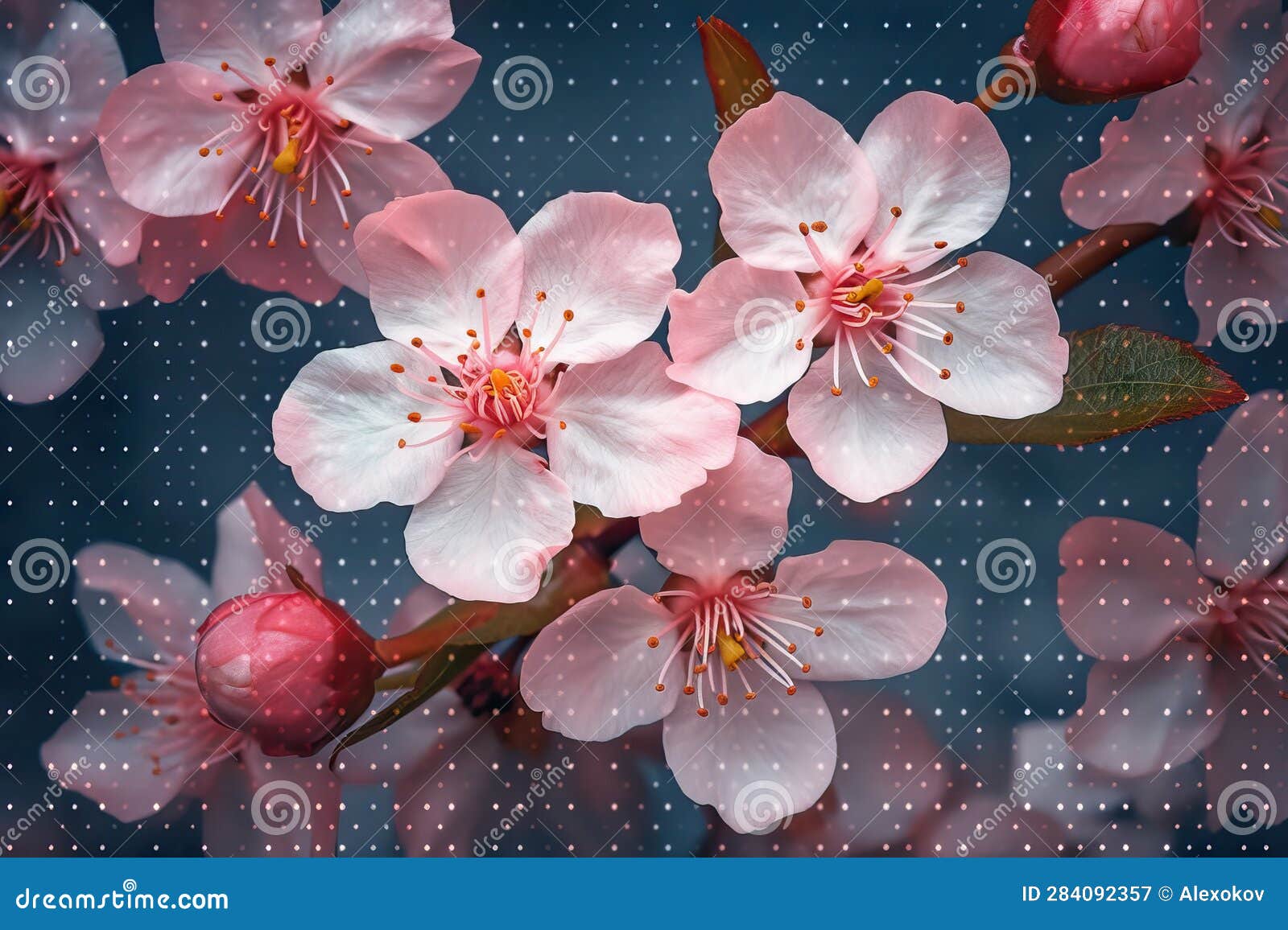 Cinematic Cherry Blossom Check Pattern AI Generated Stock Illustration ...