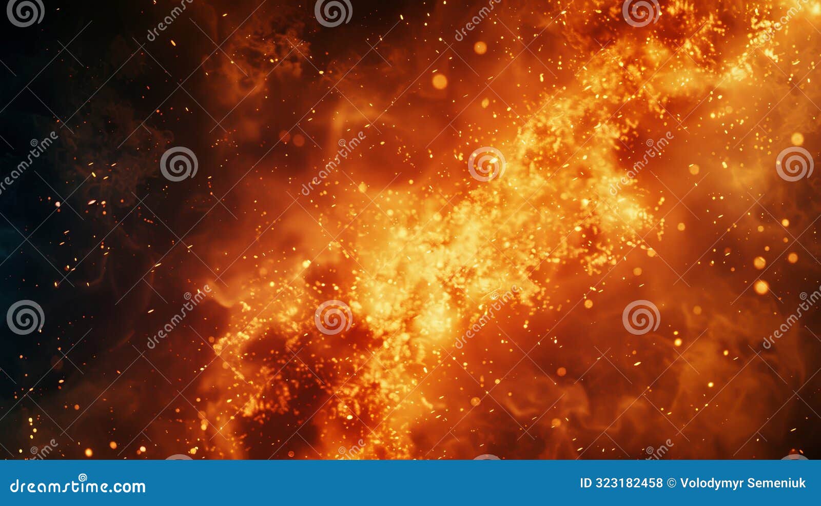 Cinematic Fire Explosion Effect with Smoke and Sparks Stock ...