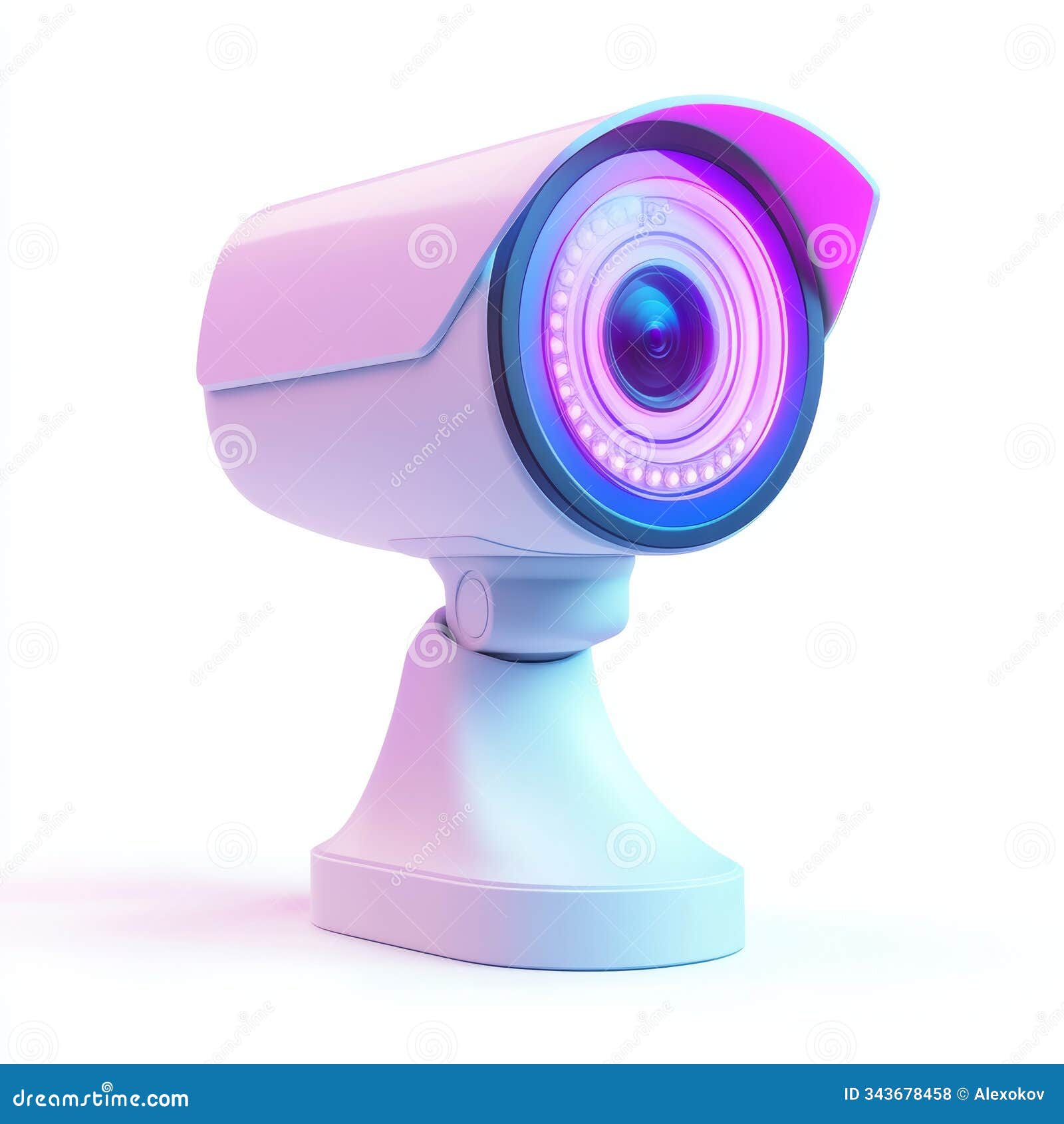 Cinematic Icon of a CCTV Camera on White Background Generative AI Stock ...