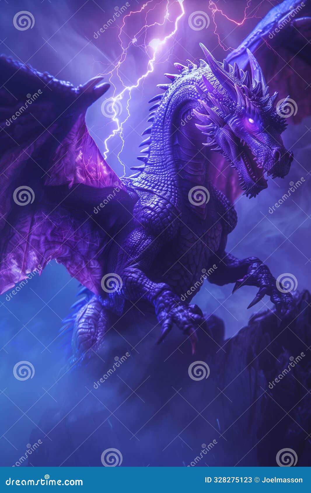 Cinematic Mythical Dragon Poster Stock Illustration - Illustration of ...