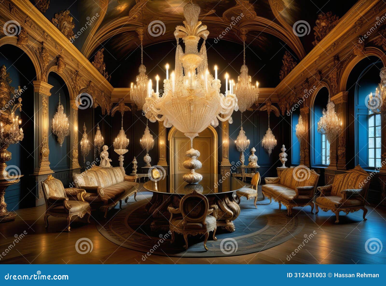 A Cinematic Portrait of Excess and Wealth Stock Illustration ...