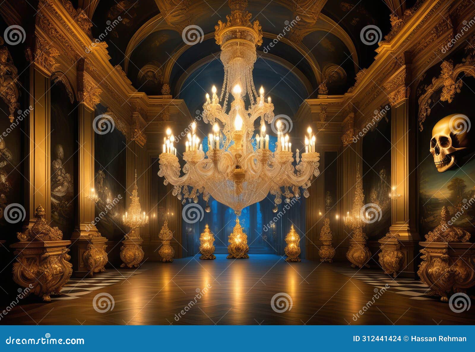 A Cinematic Portrait of Excess and Wealth Stock Illustration ...