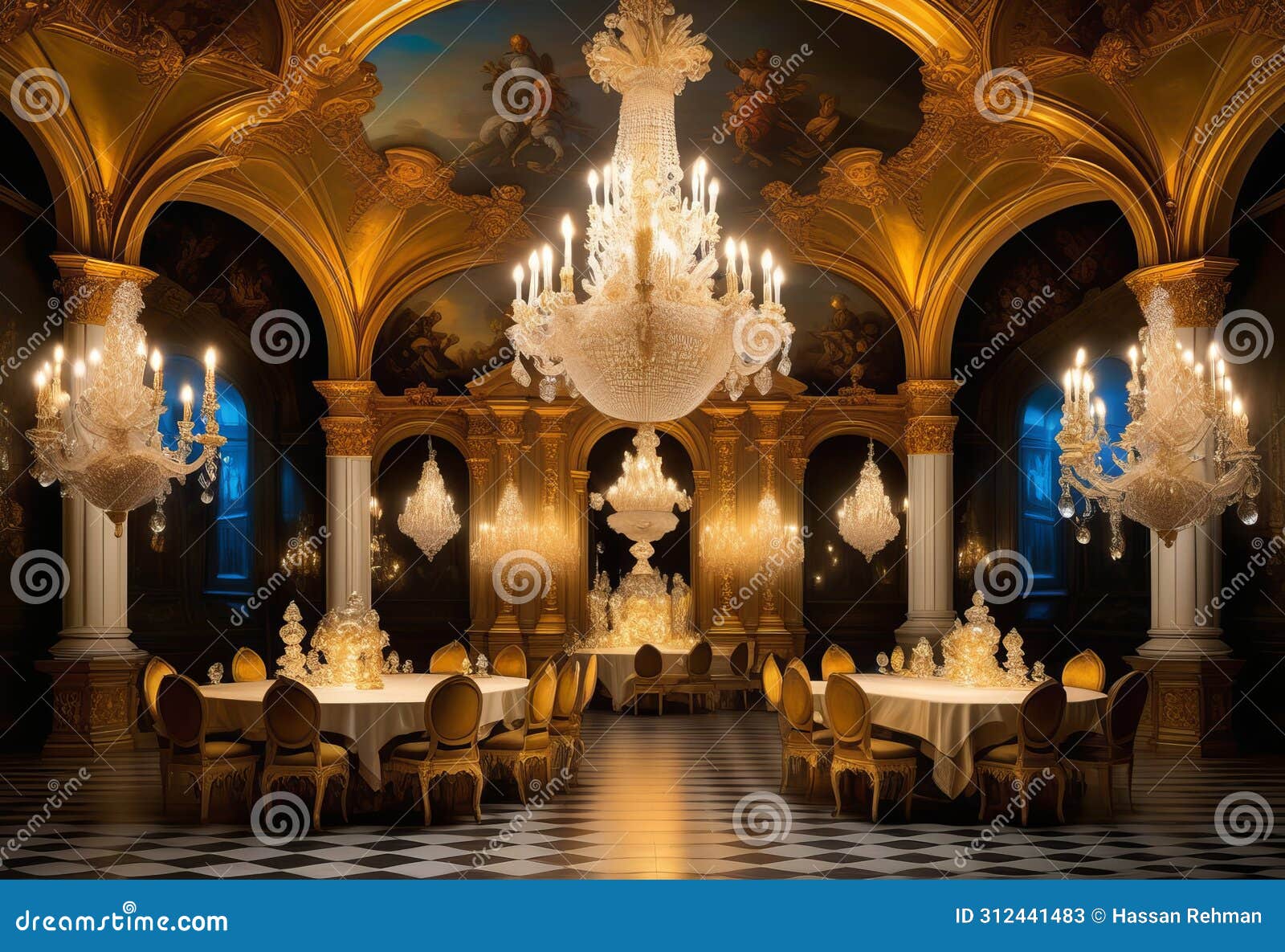 A Cinematic Portrait of Excess and Wealth Stock Illustration ...