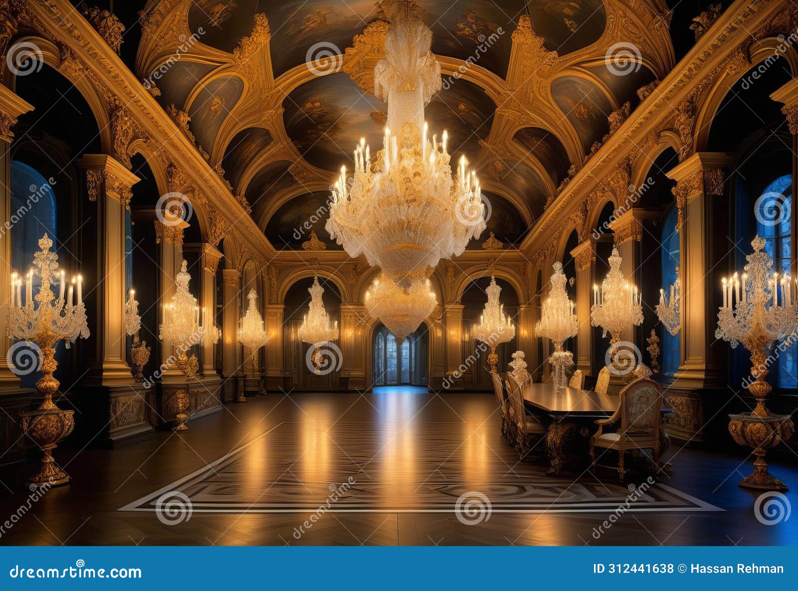 A Cinematic Portrait of Excess and Wealth Stock Illustration ...