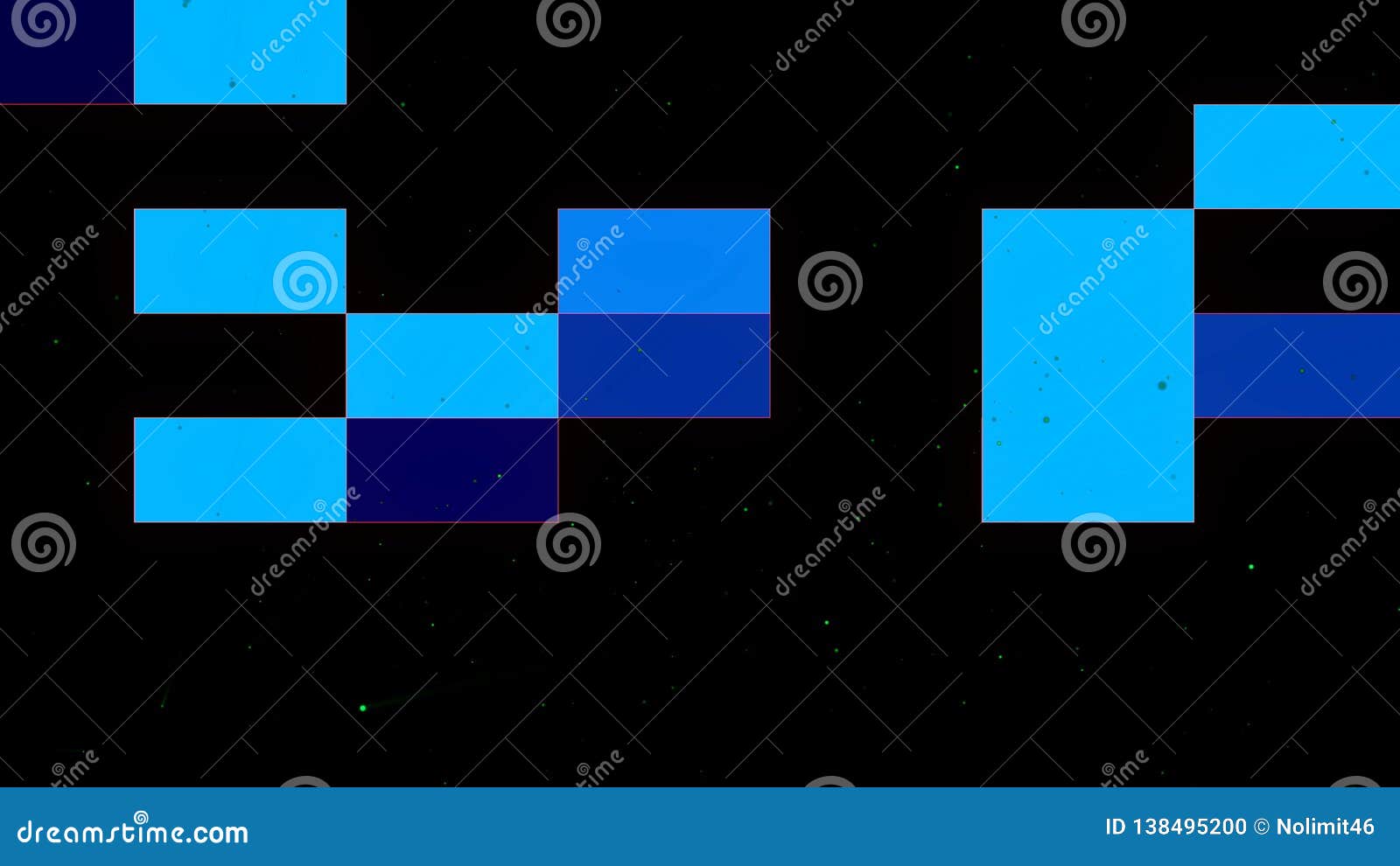 Cinematic Rectangles with Many Small Particles, Abstract Background, 3d ...
