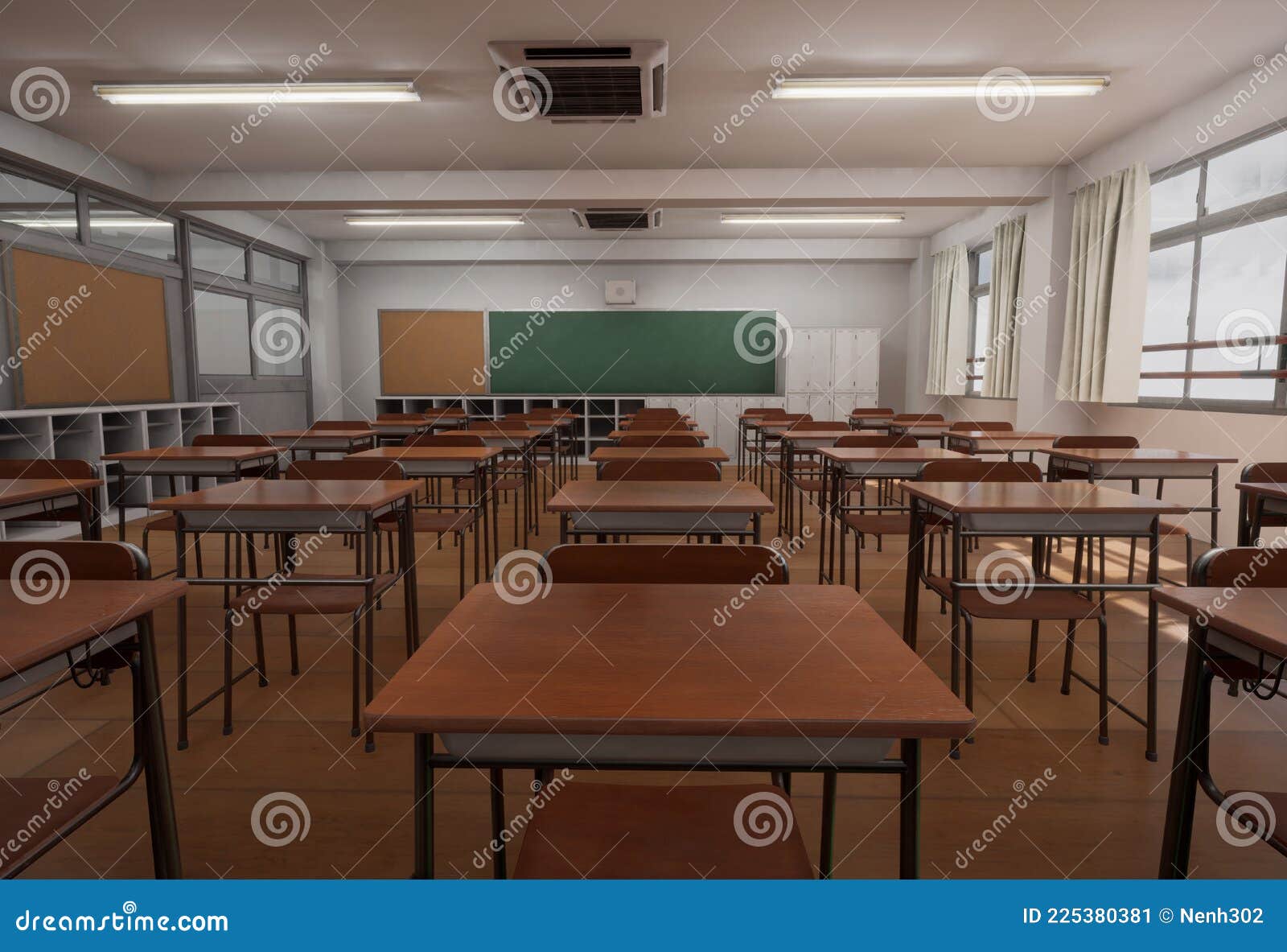 Cinematic Scene from a Classroom. Stock Illustration - Illustration of ...