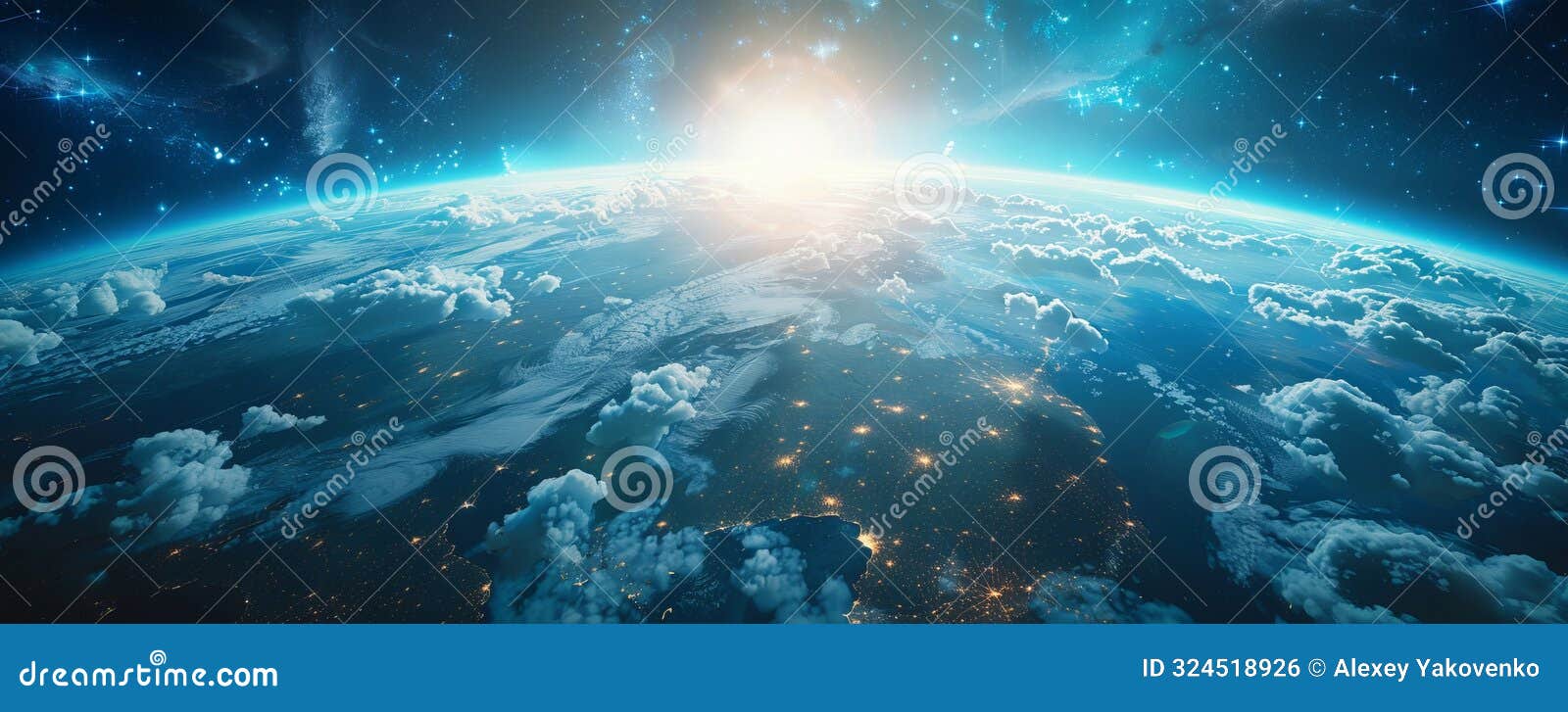 Cinematic Shot Of Planet Earth Globe Clouds And Space Background ...