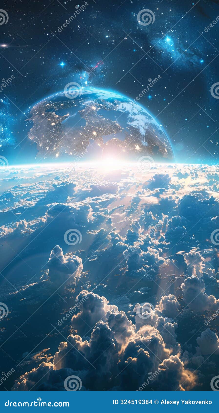Cinematic Shot of Planet Earth Globe Clouds and Space Background Stock ...