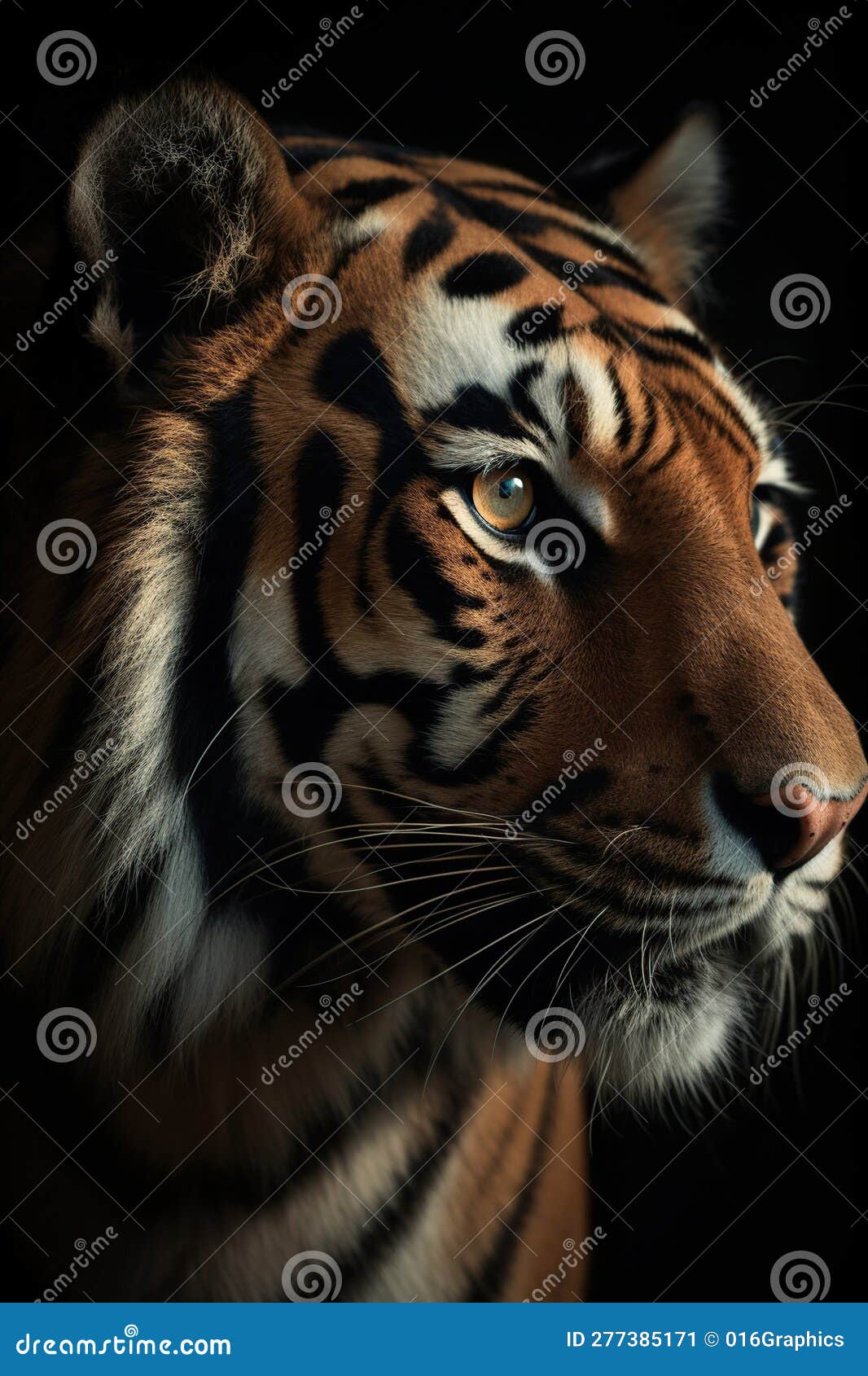 A Cinematic Side Portrait of a Tiger, Generative AI Stock Illustration ...