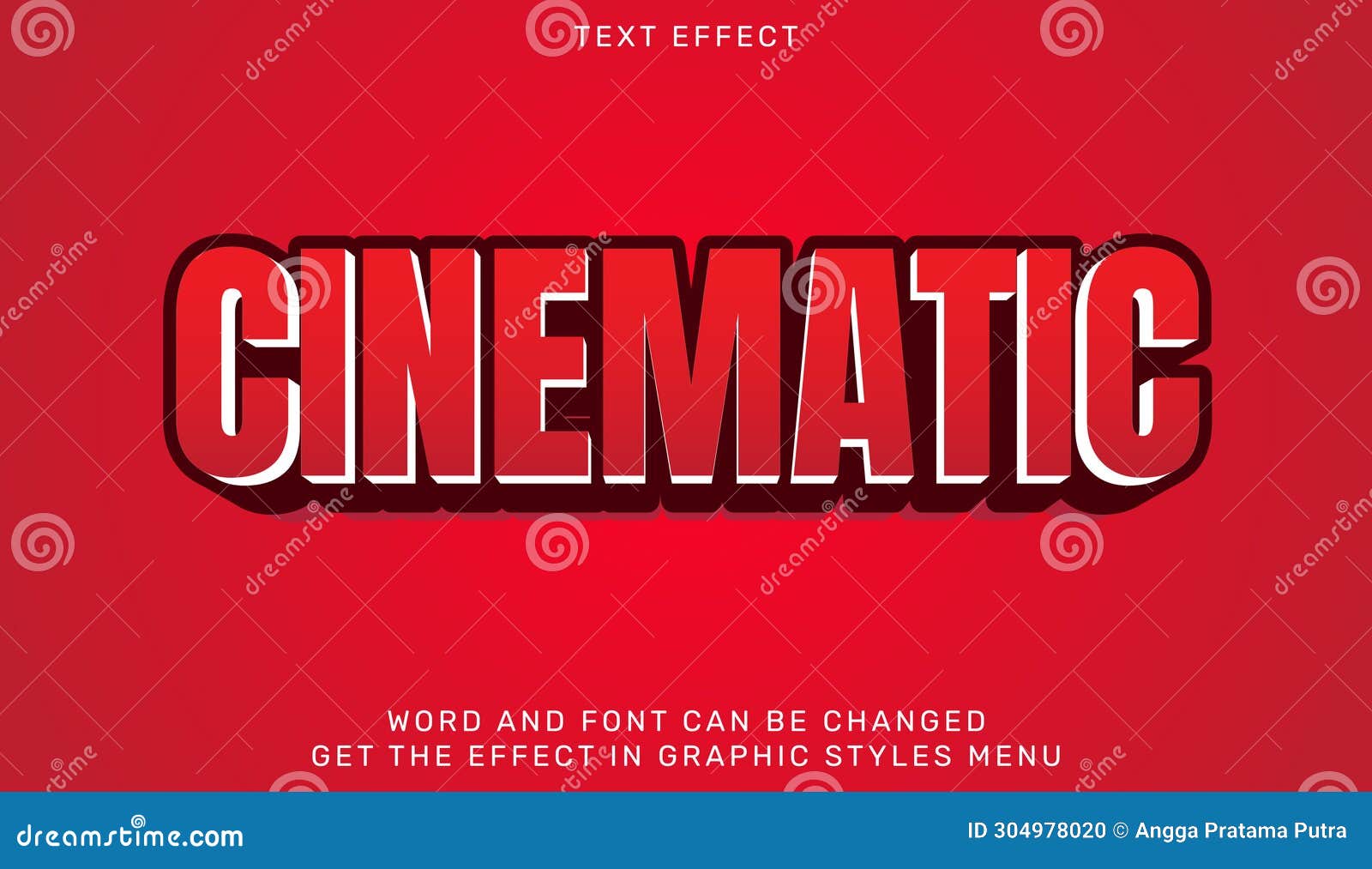 Cinematic Text Effect Template in 3d Design Stock Illustration ...