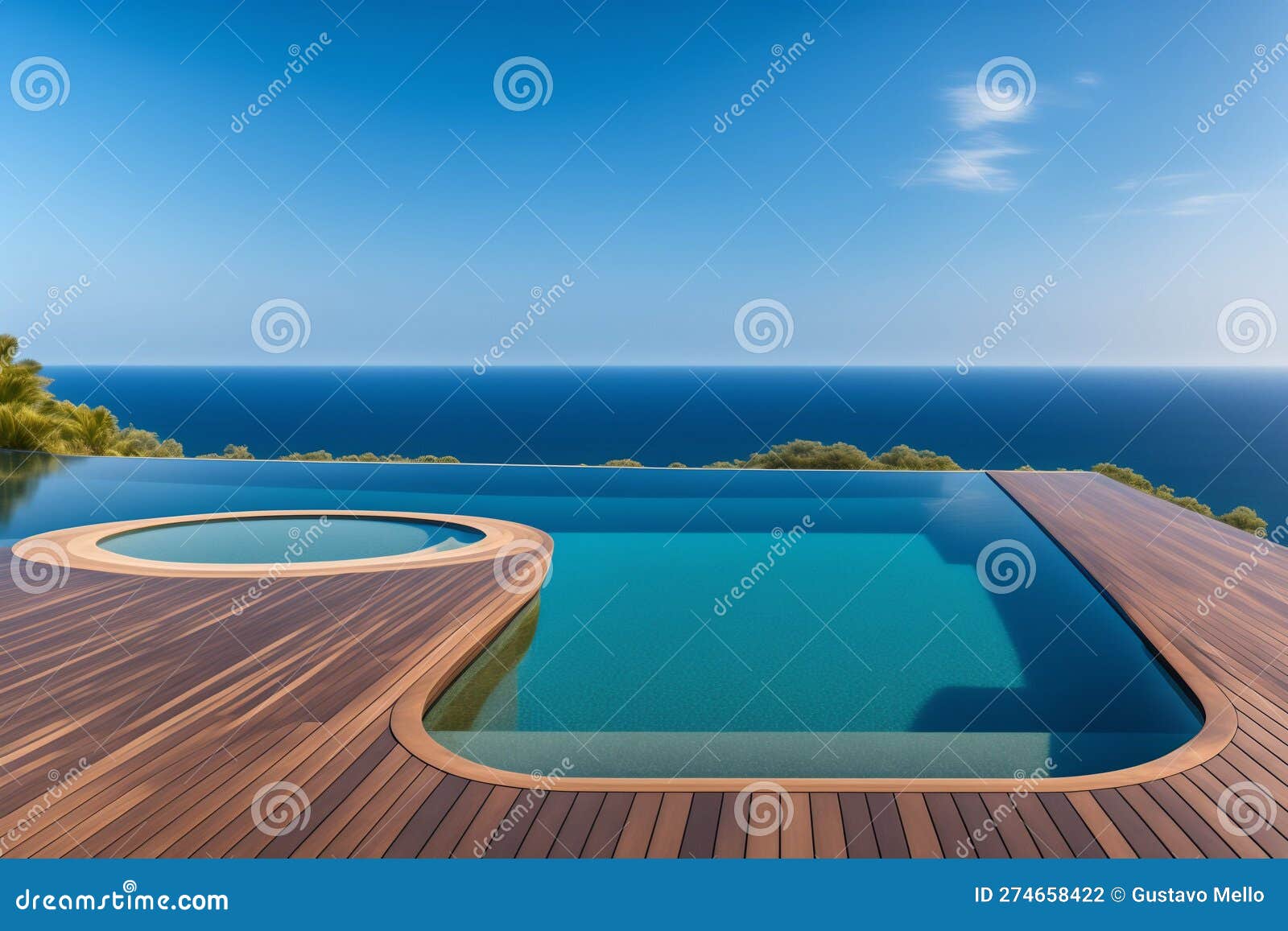 Cinematographic View of the Infinity Pool Showing. Generative AI Stock ...