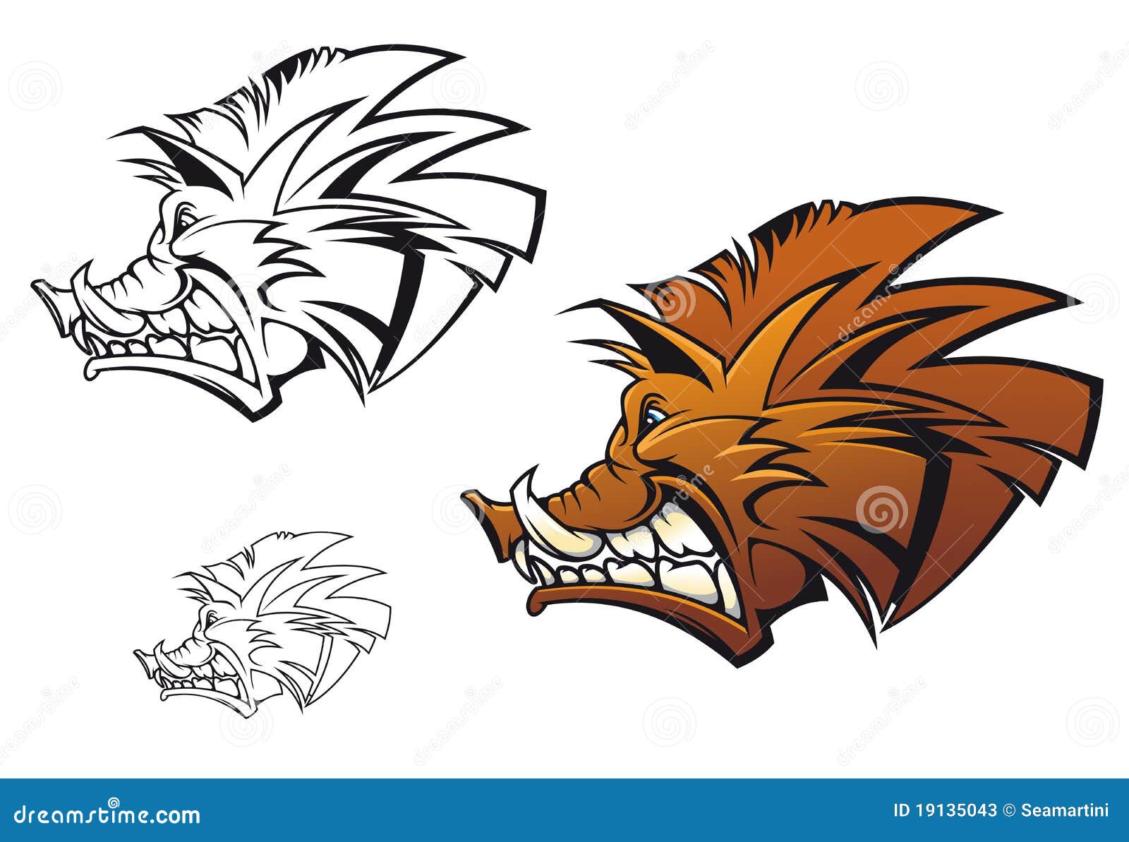 Cinghiale illustrazione vettoriale. Illustrazione di potenza - 19135043