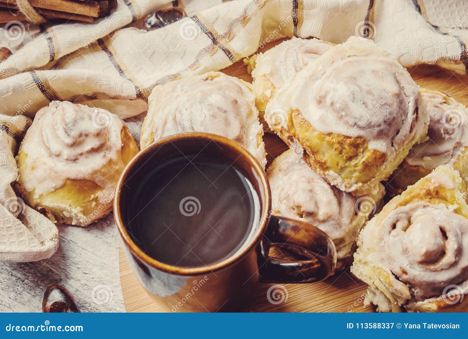 Cinnabon Cinnamon and Cream for Tea. Stock Image - Image of banner ...