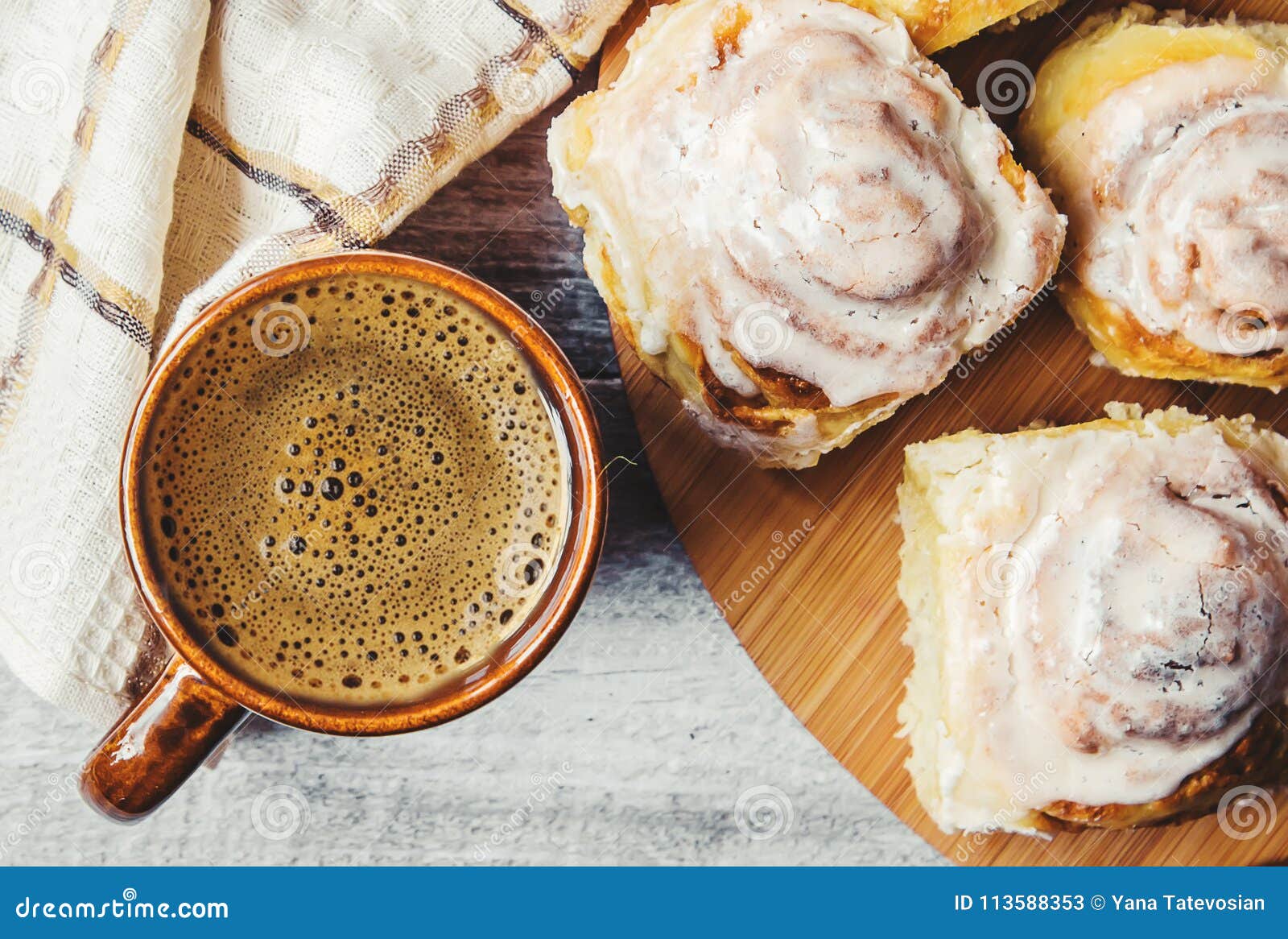 Cinnabon Cinnamon and Cream for Tea. Stock Image - Image of cream, foam ...